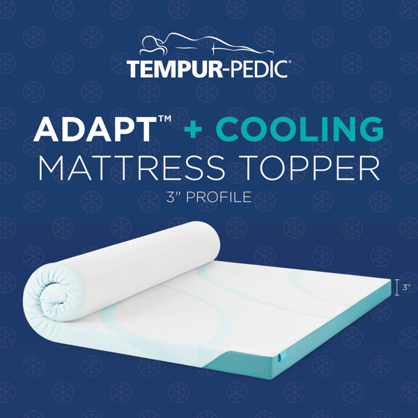 Tempur-Pedic TEMPUR-Adapt Cooling 3" Memory Foam Mattress Topper ...