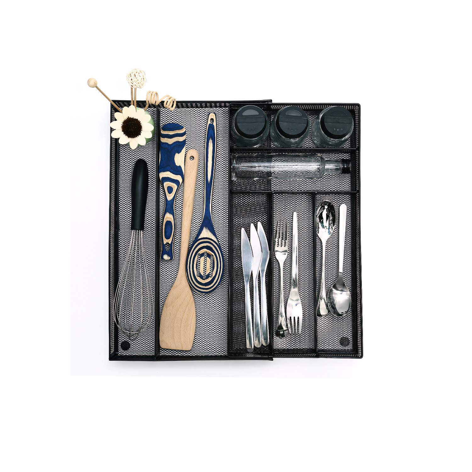Rebrilliant Utensil Drawer Organizer - Expandable Cutlery Tray ...