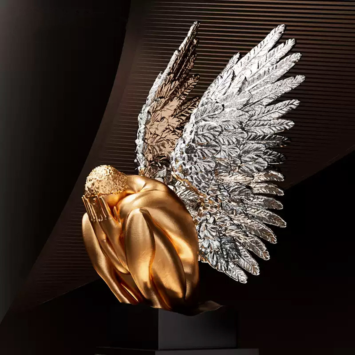 STONE DRAGON TILE ARTS LLC Modern Creative Face Covering Angel Art ...