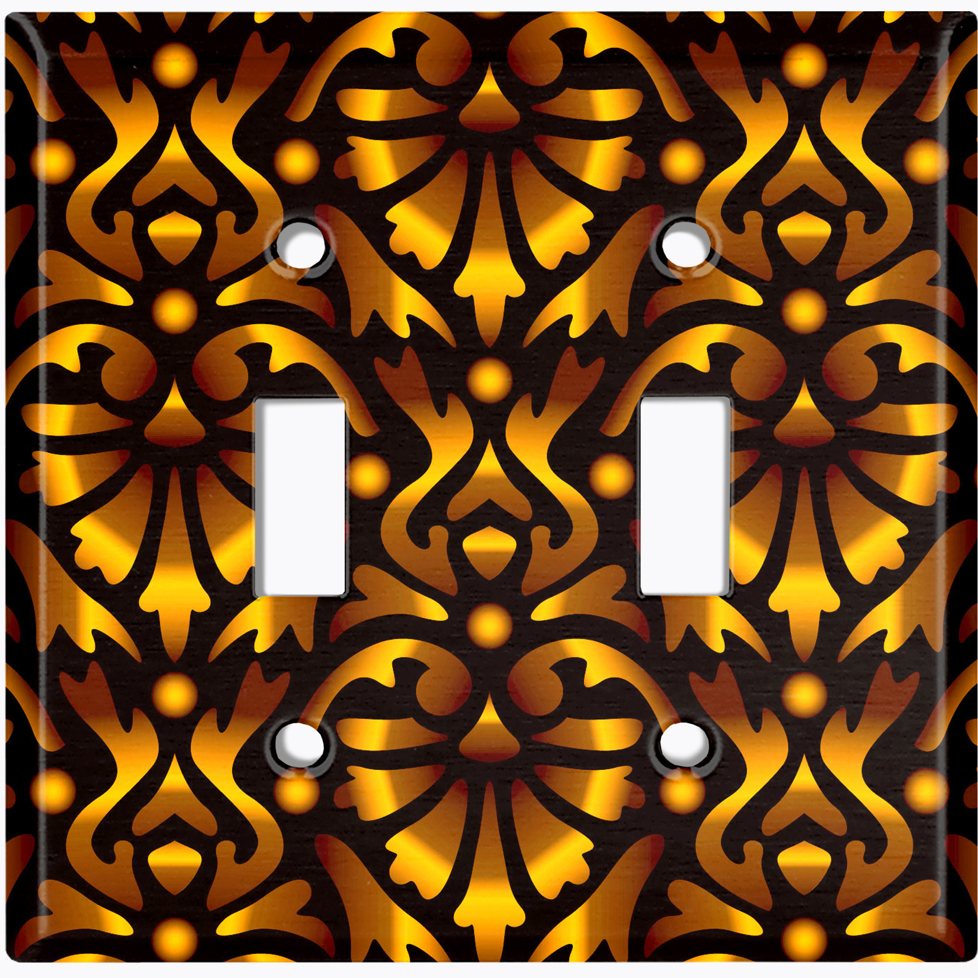 WorldAcc Sea Damask 2-Gang Toggle Light Switch Wall Plate | Wayfair