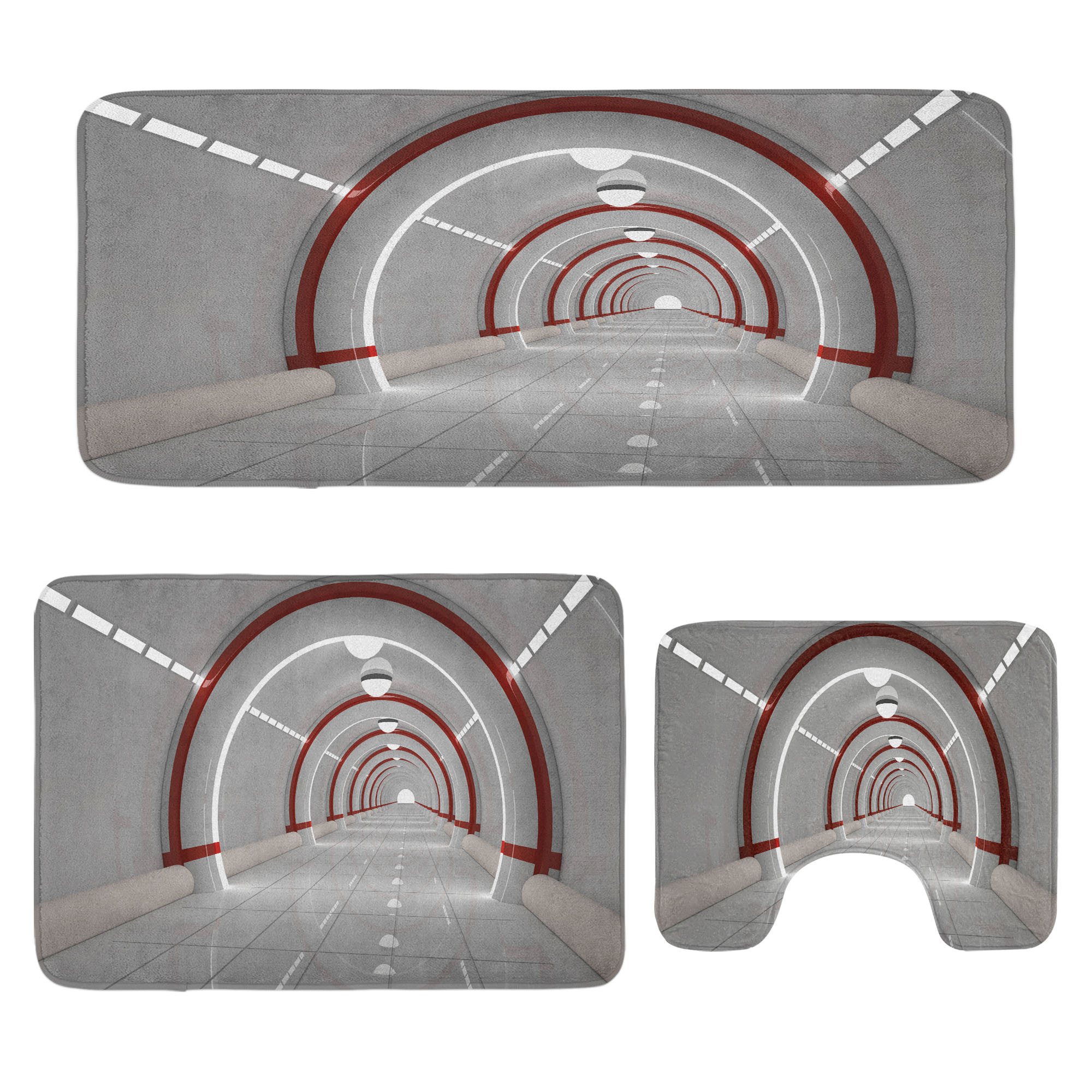 East Urban Home Outer Space Bathroom Rug Set 3 Pieces U-Shape ...