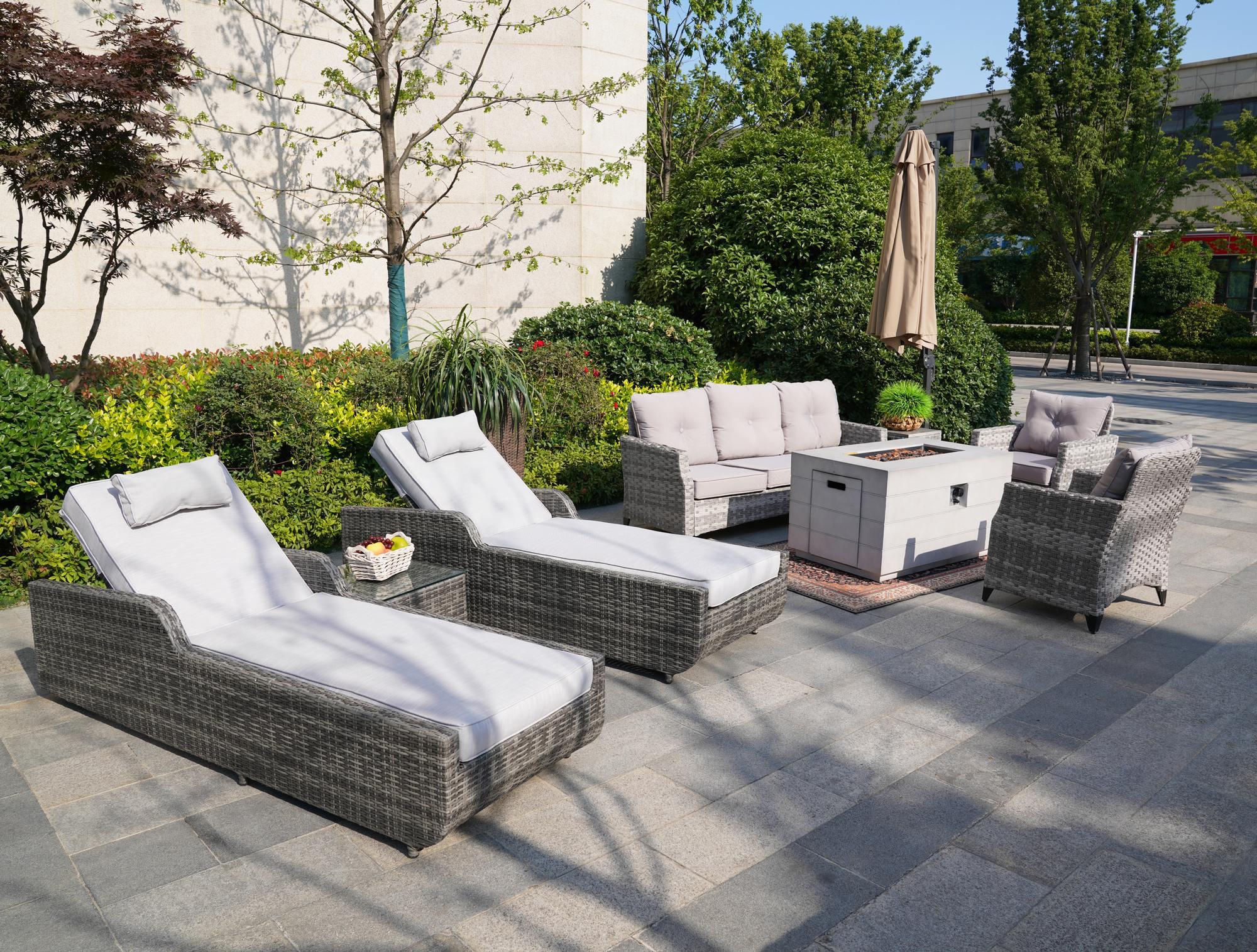 Red Barrel Studio 8 Piece Rattan Complete Patio Set with Cuhions ...