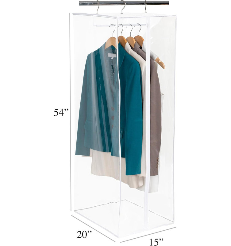 Rebrilliant Clear Hanging Closet Organizer, Zippered Garment Bag Cover ...