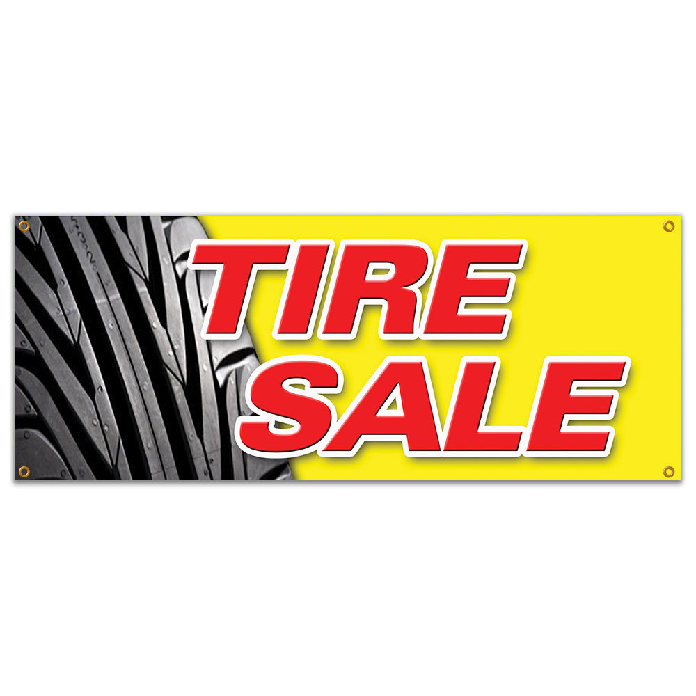 SignMission TIRE SALE 1 BANNER SIGN Tires Sale Wheels Signs 25% Off ...
