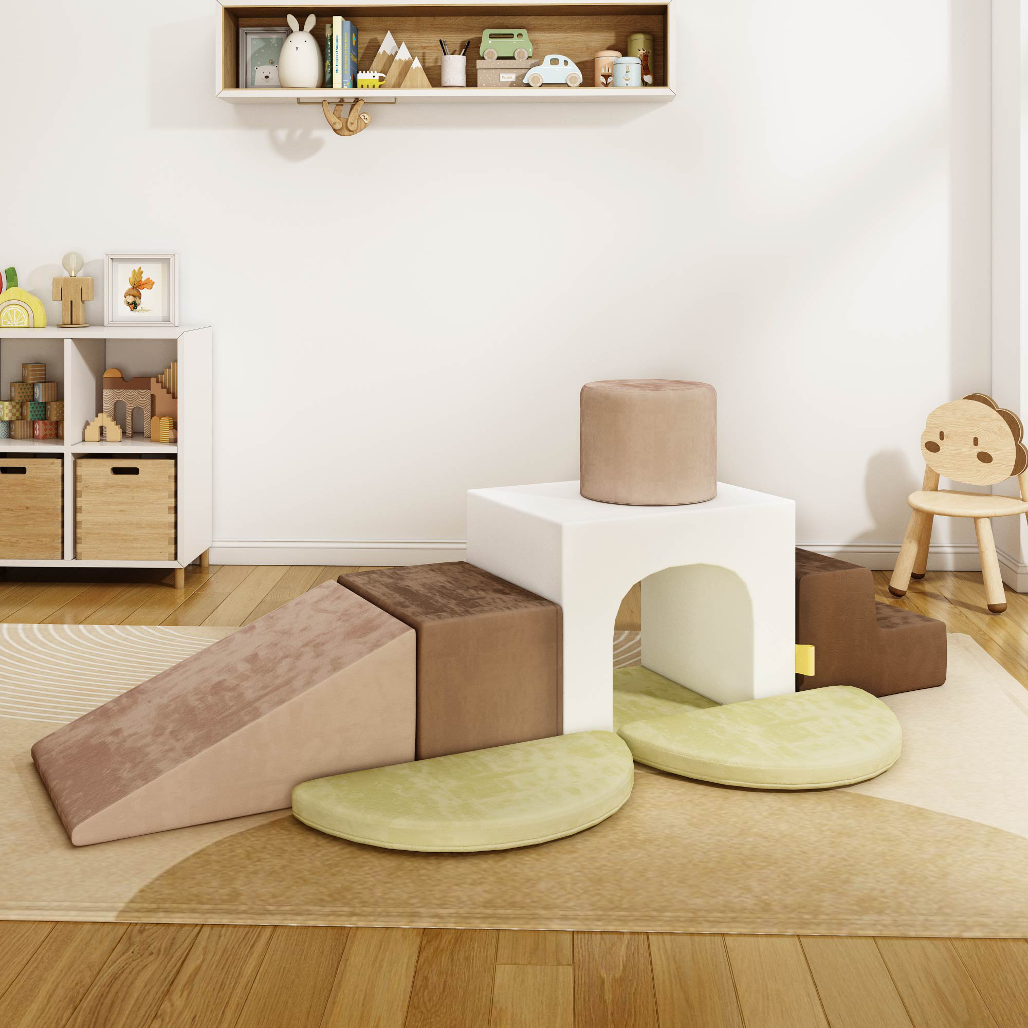 BENOSS Soft Climber, Foam Climbing Blocks with Tunnel, 7-Piece, Toddler ...