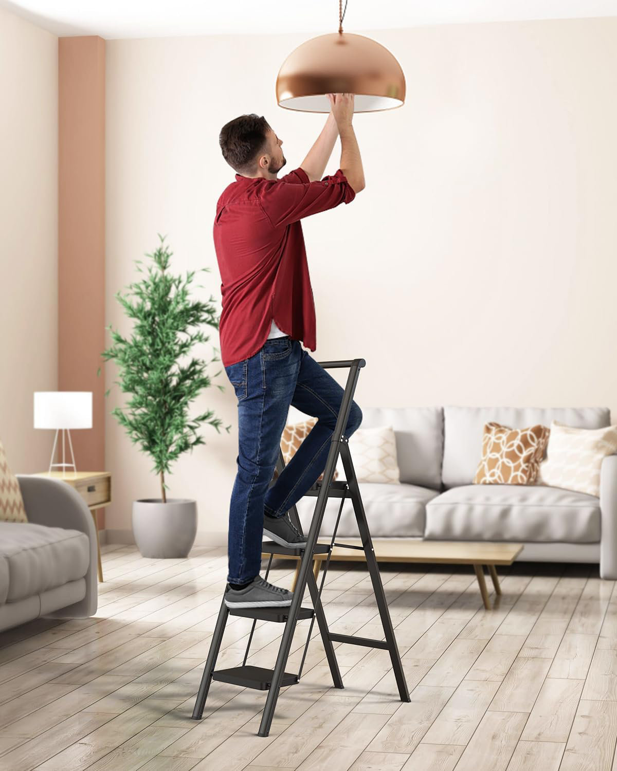 WFX Utility™ 4 Step Ladder, Foldable Step Stools 330Lbs Lightweight ...