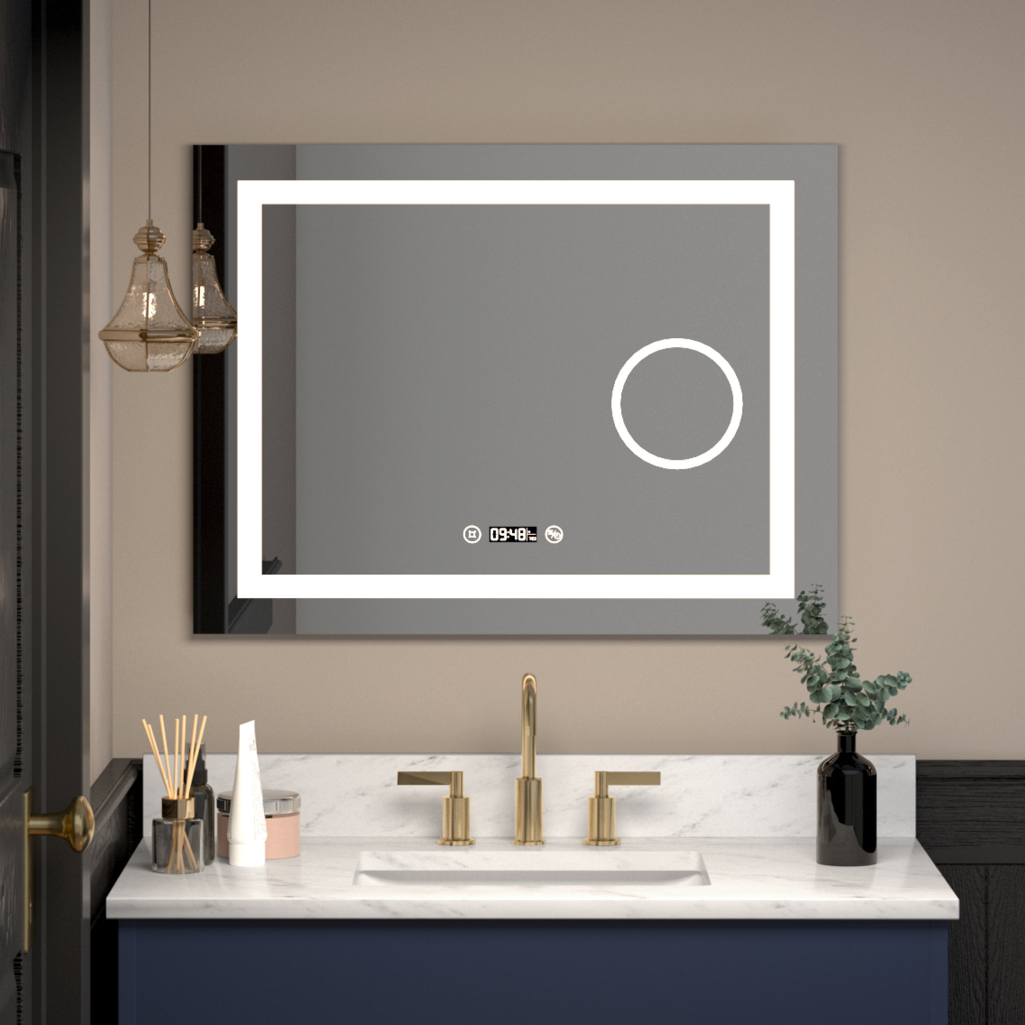Deluxe Living LED Backlit Lighted Bathroom Vanity Mirror/Wall Mirror ...