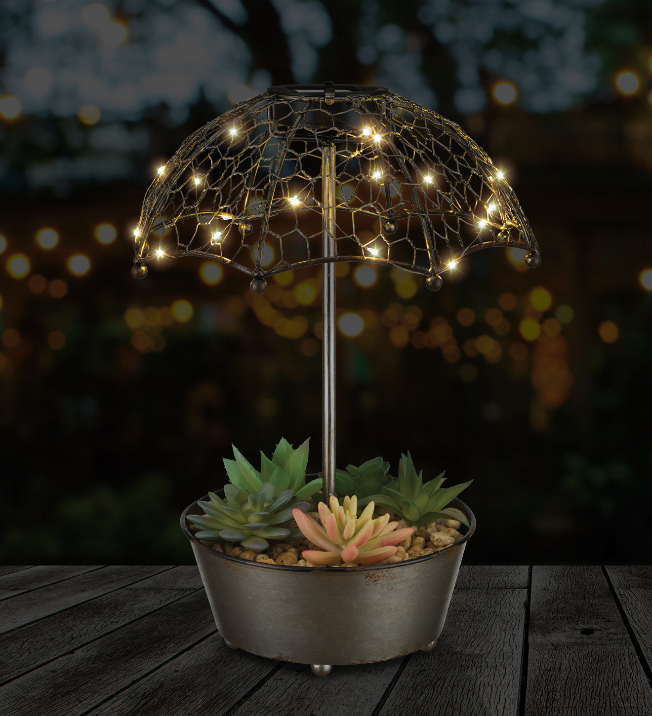 Regal Art & Gift Succulent Solar Decor - Umbrella | Wayfair