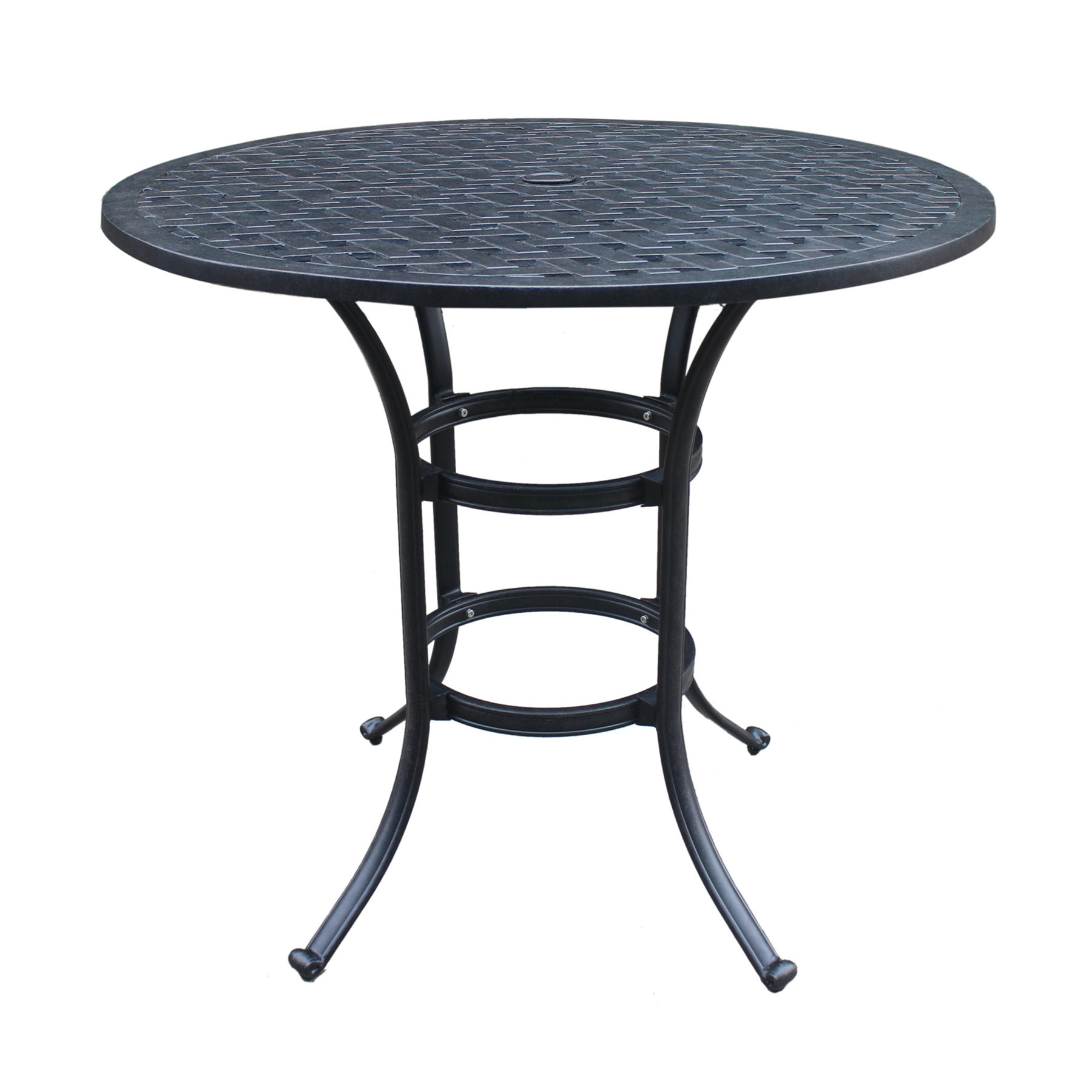 Lark Manor™ 42" Cast Dark Lava Bronze Aluminum Round Counter Table ...