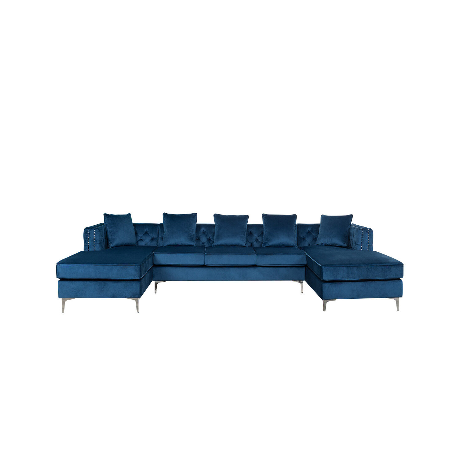 Everly Quinn Ingigerth Mid-Century Marvel Velvet Double Chaise ...