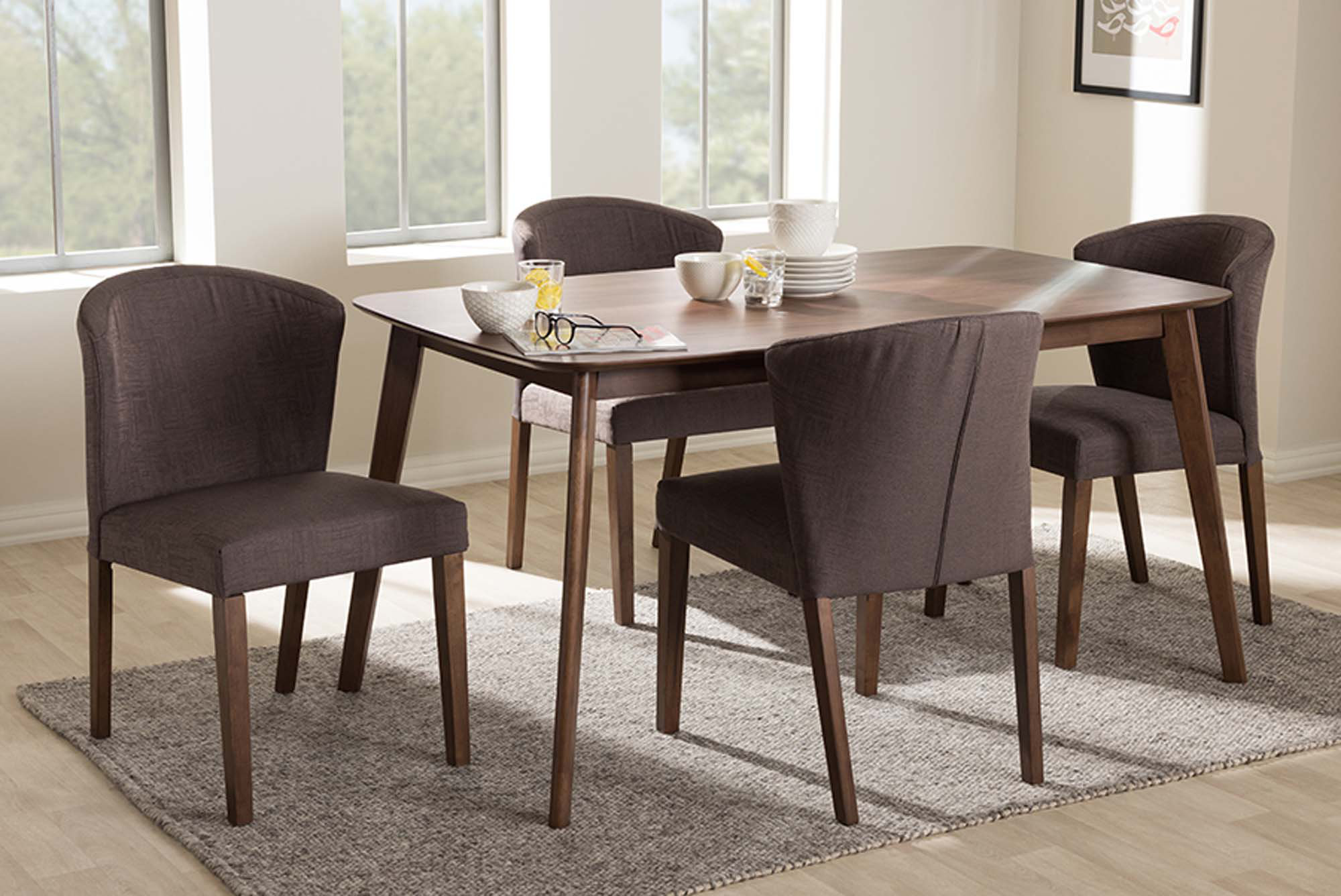 George Oliver 5 - Piece Solid Wood Dining Set | Wayfair