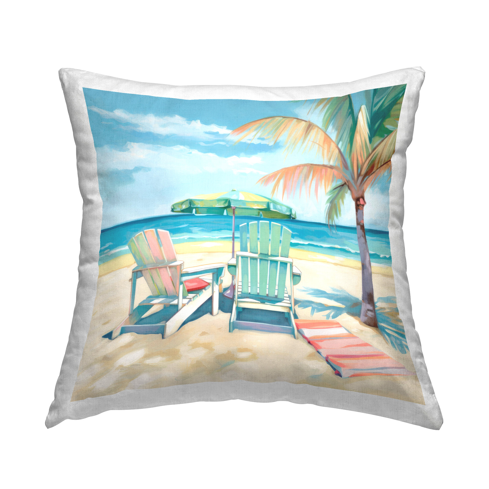 Stupell Industries Sunny Summer Beach Decorative Printed Throw Pillow ...