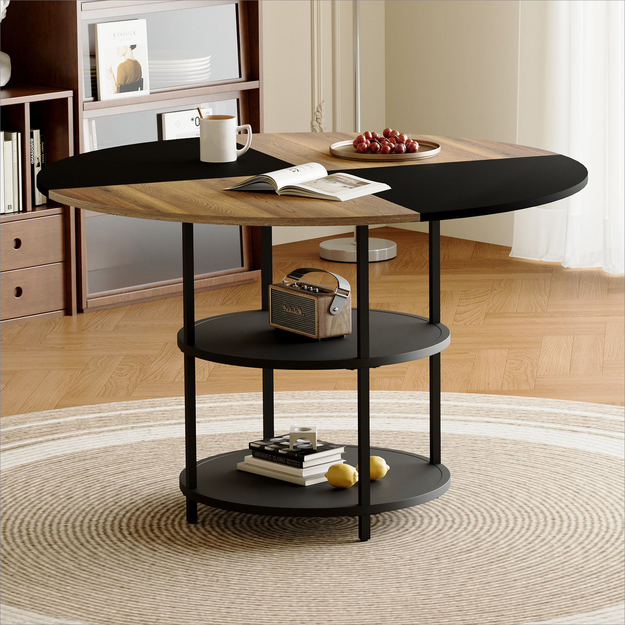 Ebern Designs 47.3-inch diameter modern splicing circular dining table ...