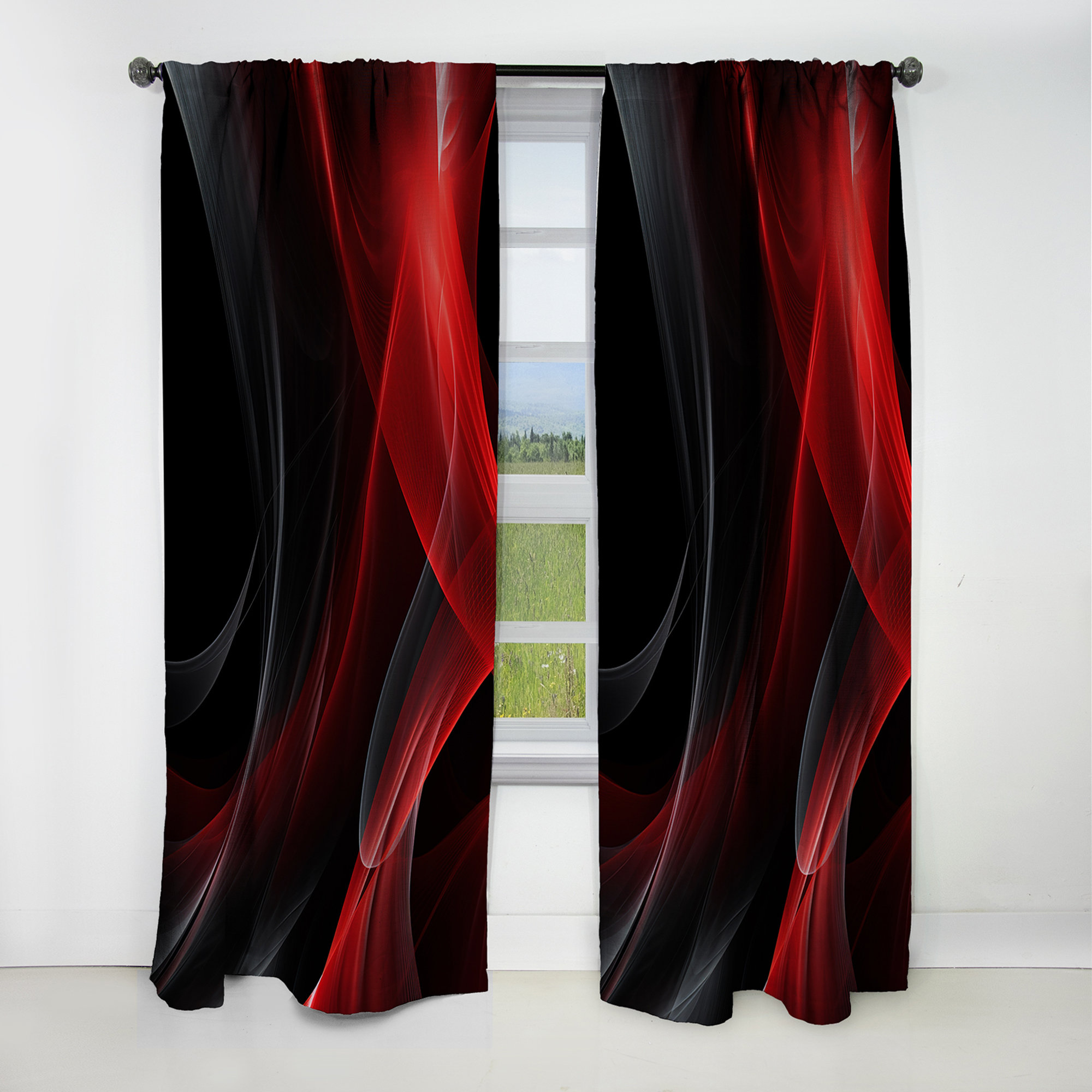 Orren Ellis Red Black Contemplative Abstraction V - Modern Waves ...
