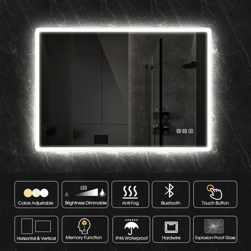 Orren Ellis Brighten Your Bathroom with our LED Bluetooth Mirror | Wayfair