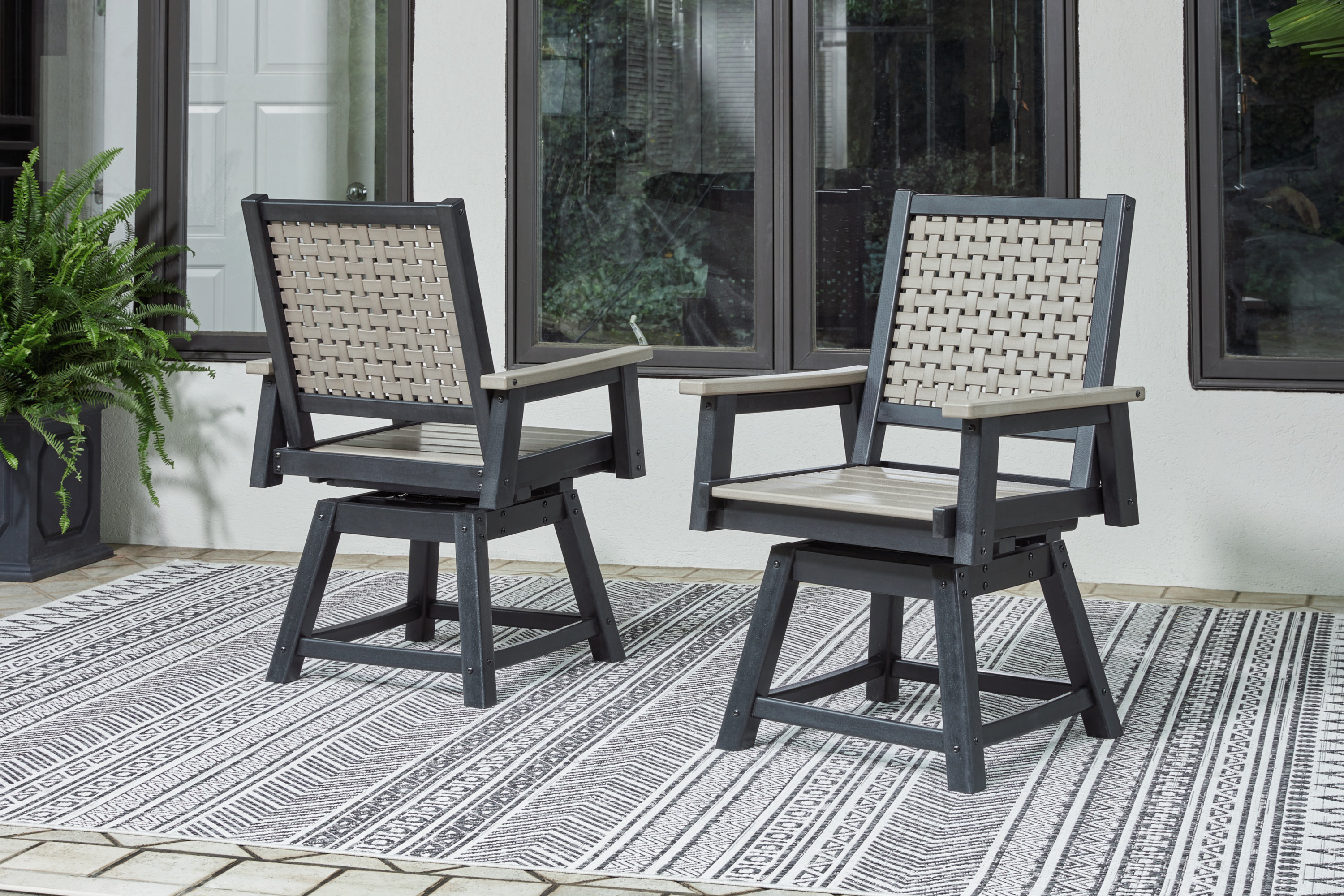 Bayou Breeze Ceinwen Outdoor Swivel Arm Chair, Set Of 2 | Wayfair