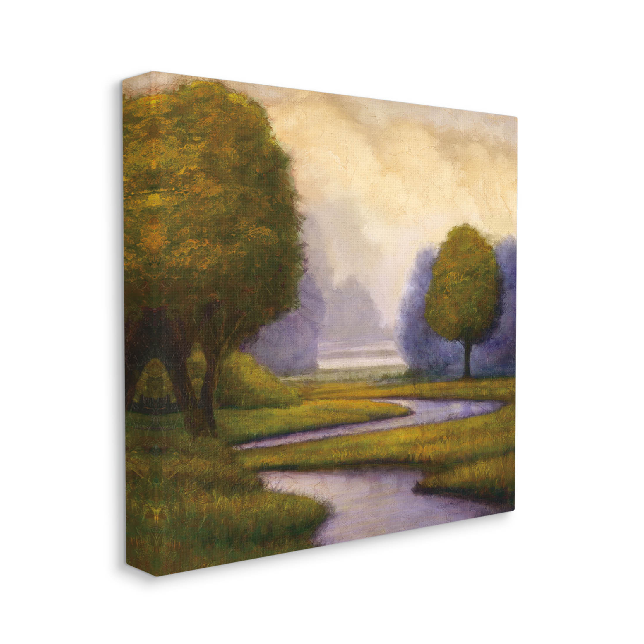 Stupell Industries Winding Stream Landscape River Canvas Wall Art By ...