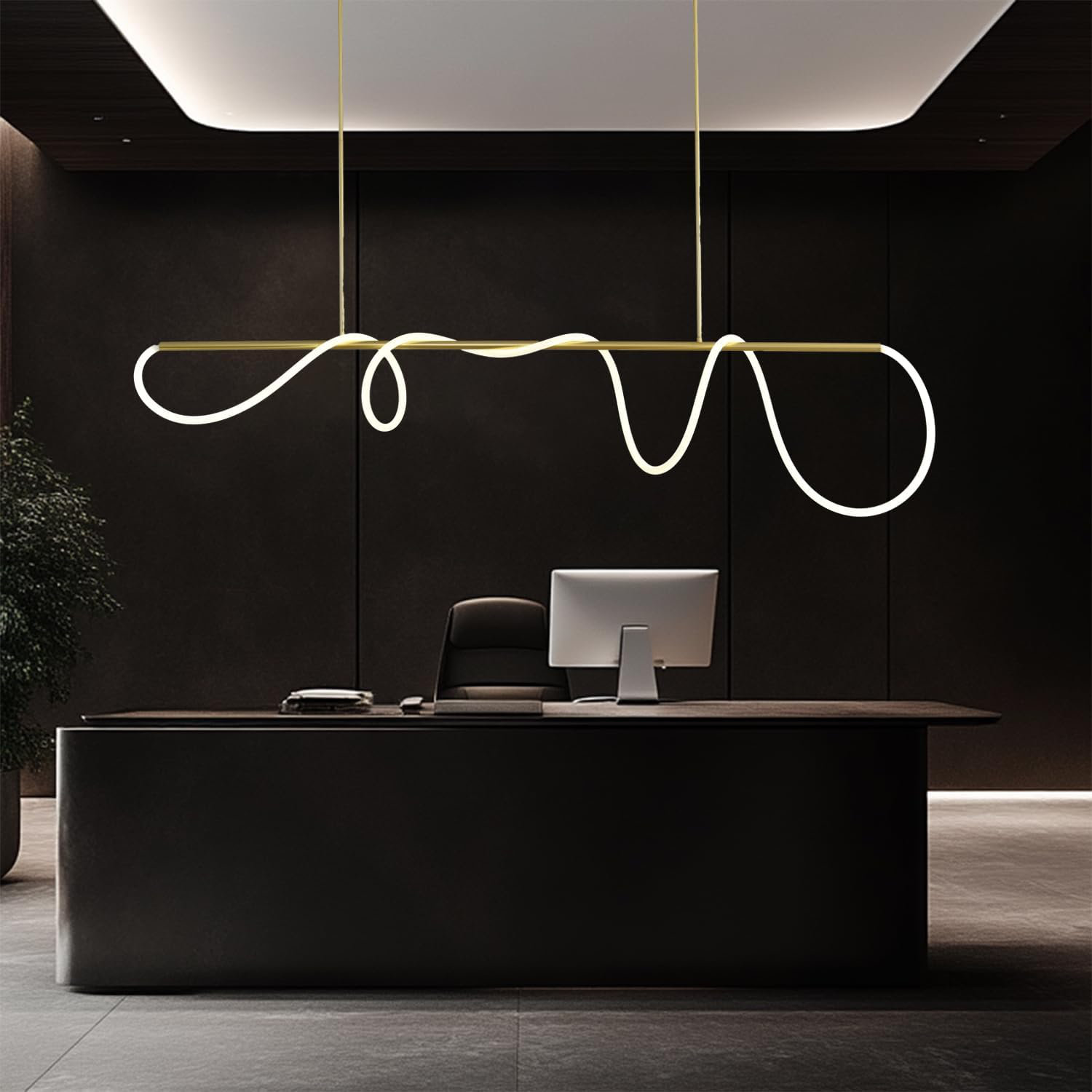 Orren Ellis Modern Linear LED Chandelier Pendant Light For Kitchen ...