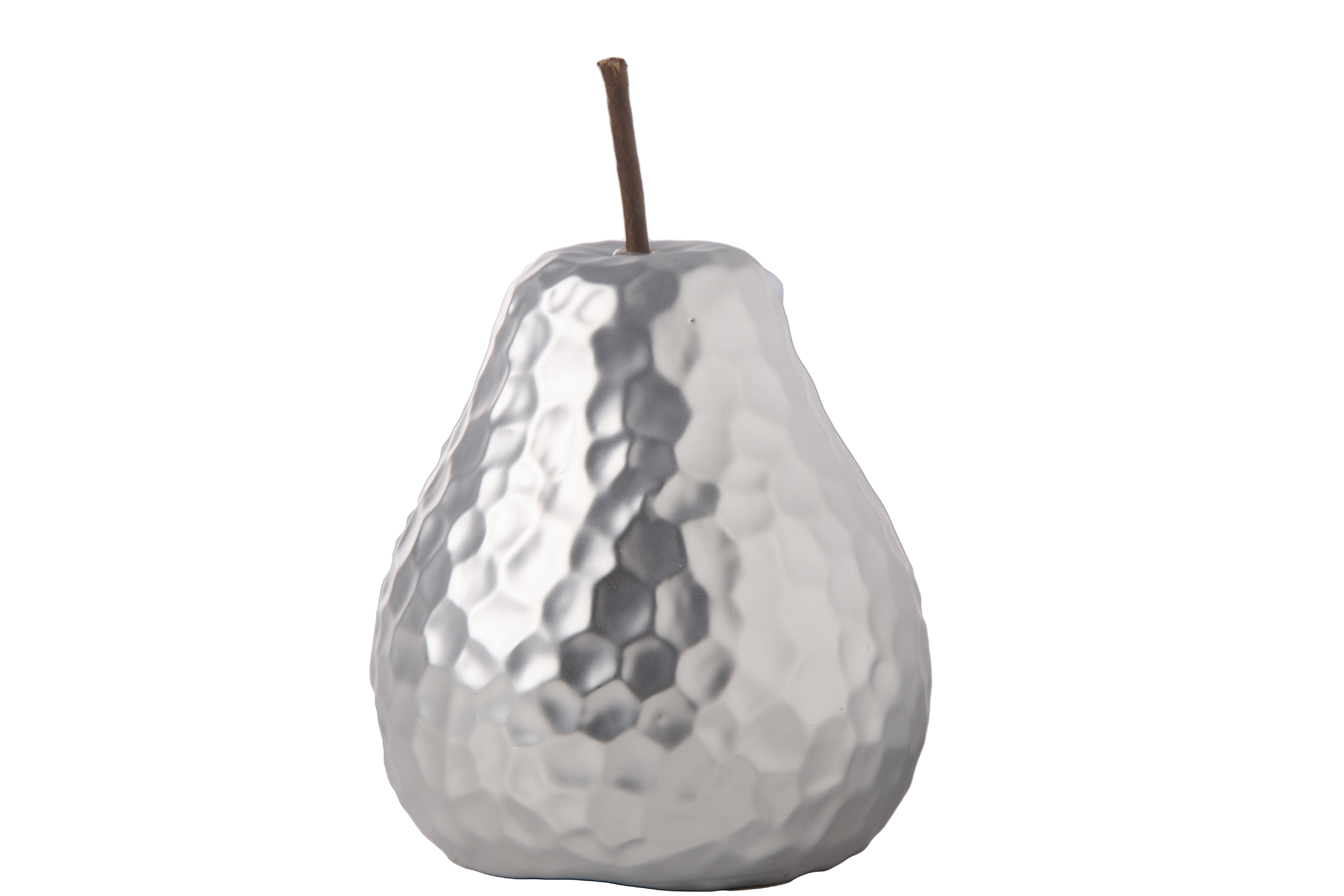 Ebern Designs Ceramic Pear Figurine Matte Finish Silver | Wayfair