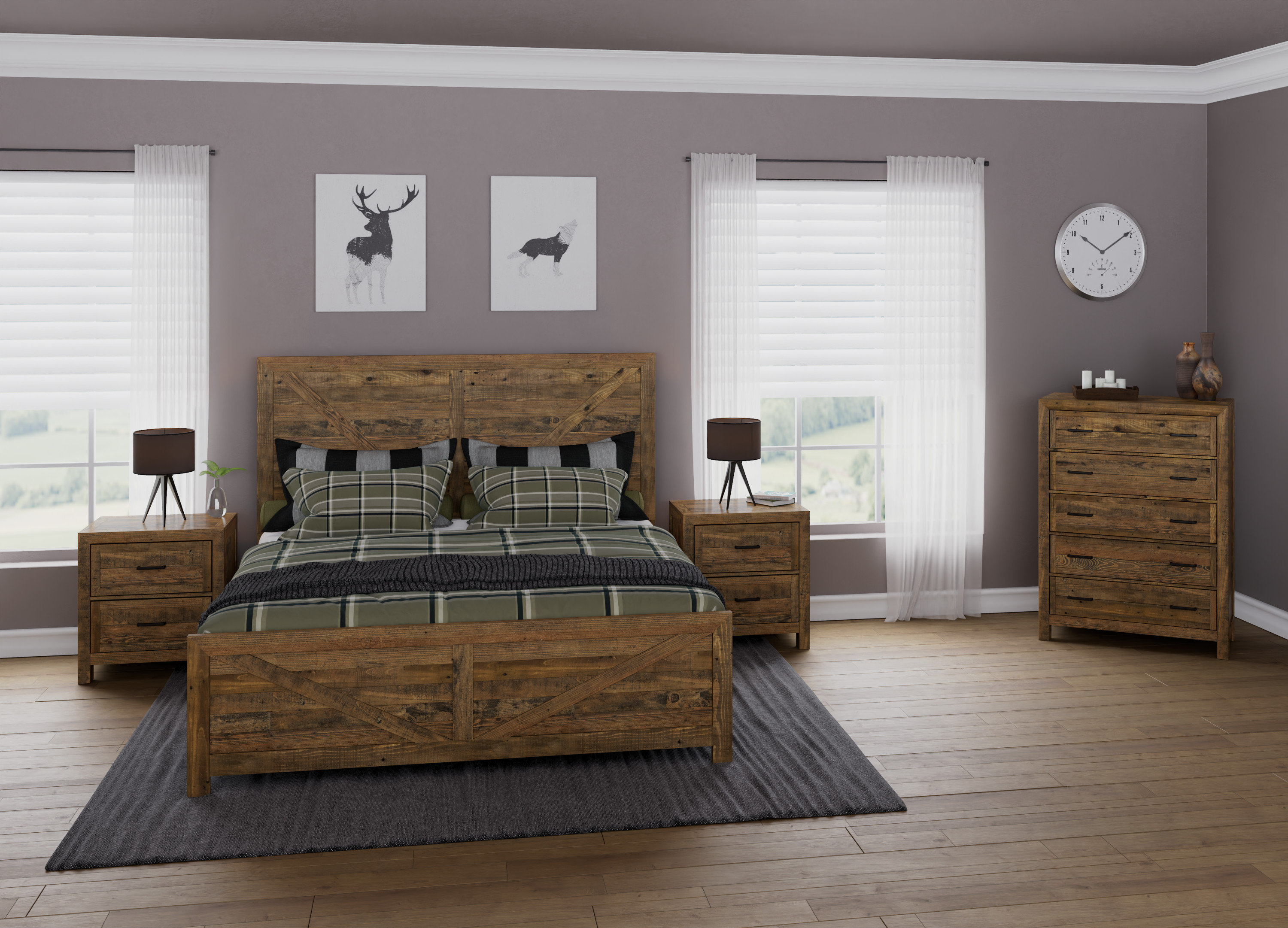 Millwood Pines Goichi Bed Frame With 2 Nightstands And Chest & Reviews ...