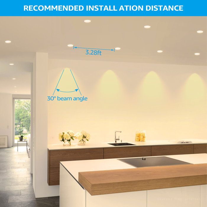 TORCHSTAR 3 Inch LED Gimbal Recessed Light with J-Box, 5CCT 10-100% ...