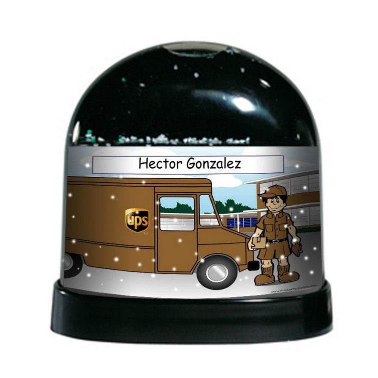 The Holiday Aisle® NTT Cartoon Caricature Male Ups Driver Snow Globe ...