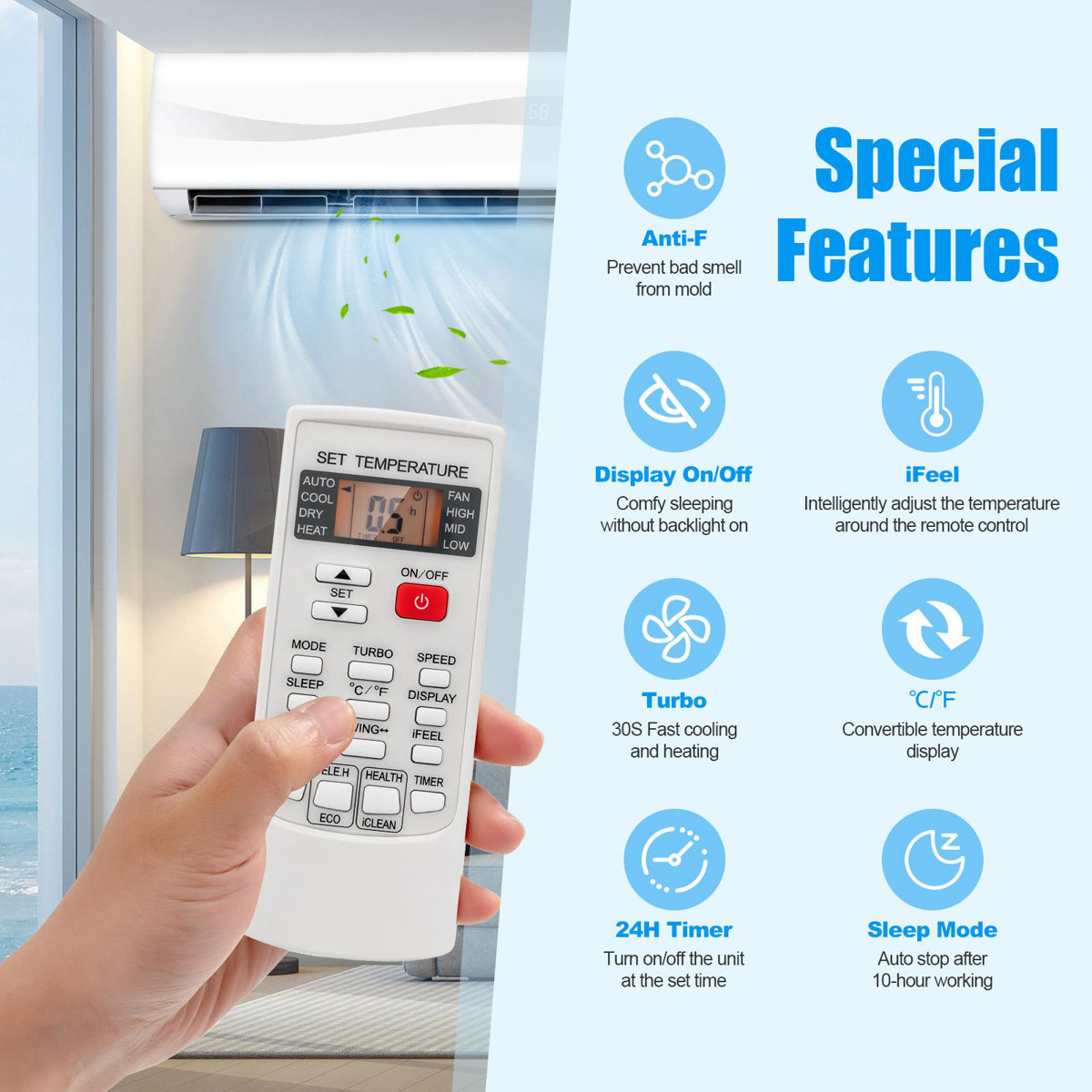 Giantex 18000 BTU Ductless Mini Split Air Conditioner for 1250 Square ...