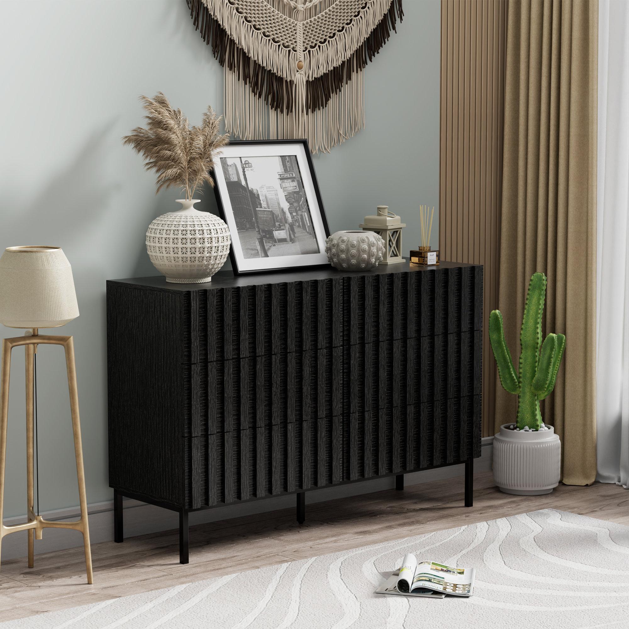 Latitude Run® Sevyn 6 Drawer 47.2" W Double Dresser & Reviews | Wayfair