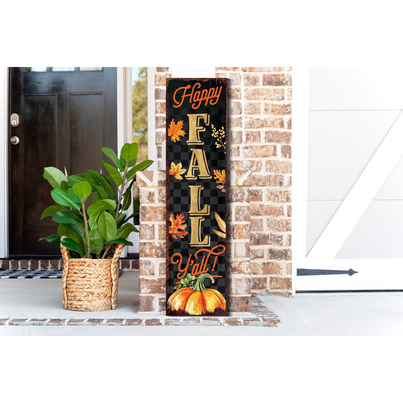 The Holiday Aisle® Happy Fall Y'all Door Mural | Wayfair