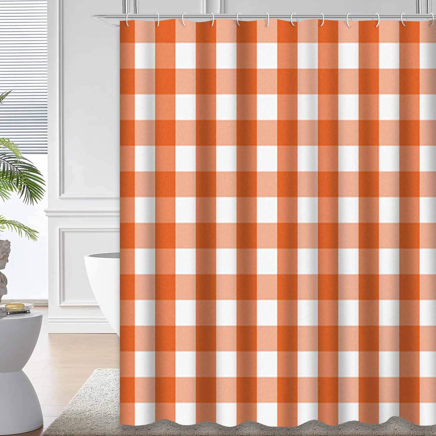 East Urban Home Green Waterproof Shower Curtain,Plaid Digital Scrapbook ...