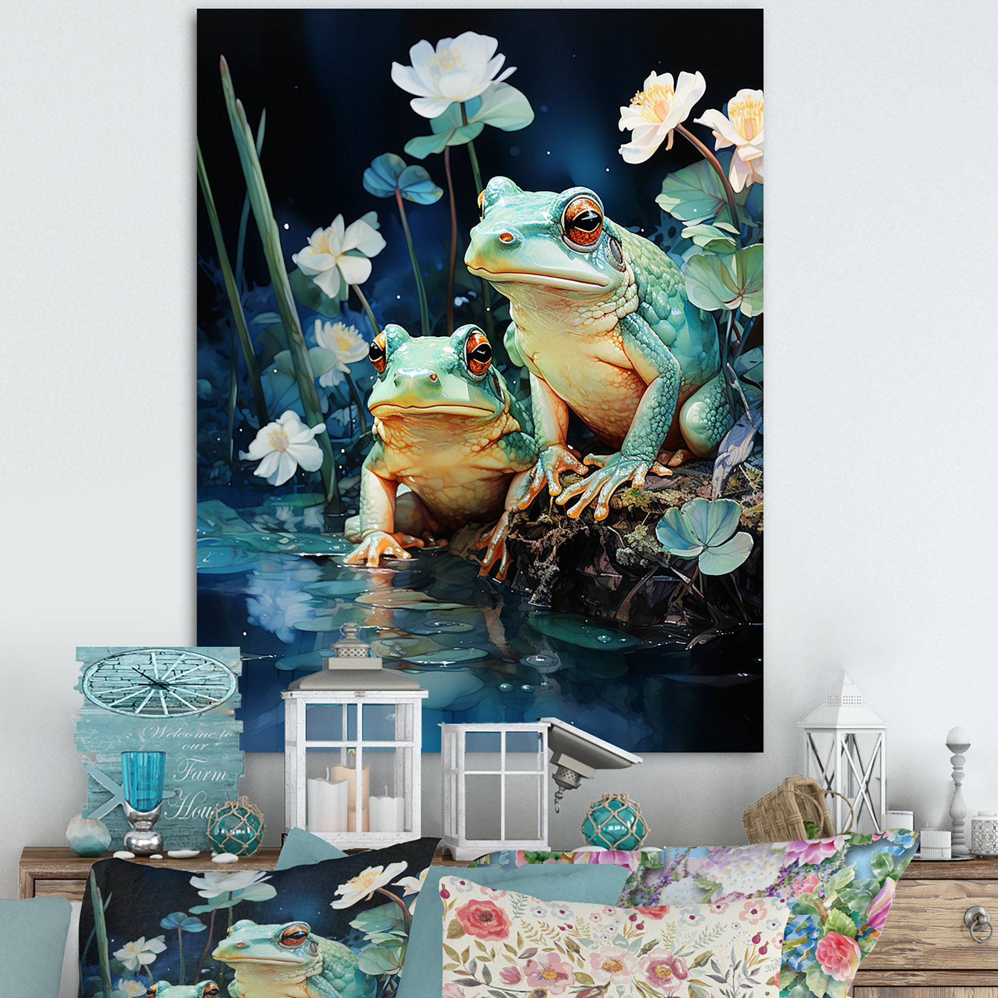 Winston Porter Cute Frog Portrait At The Pond III - Frogs & Toads Wall ...