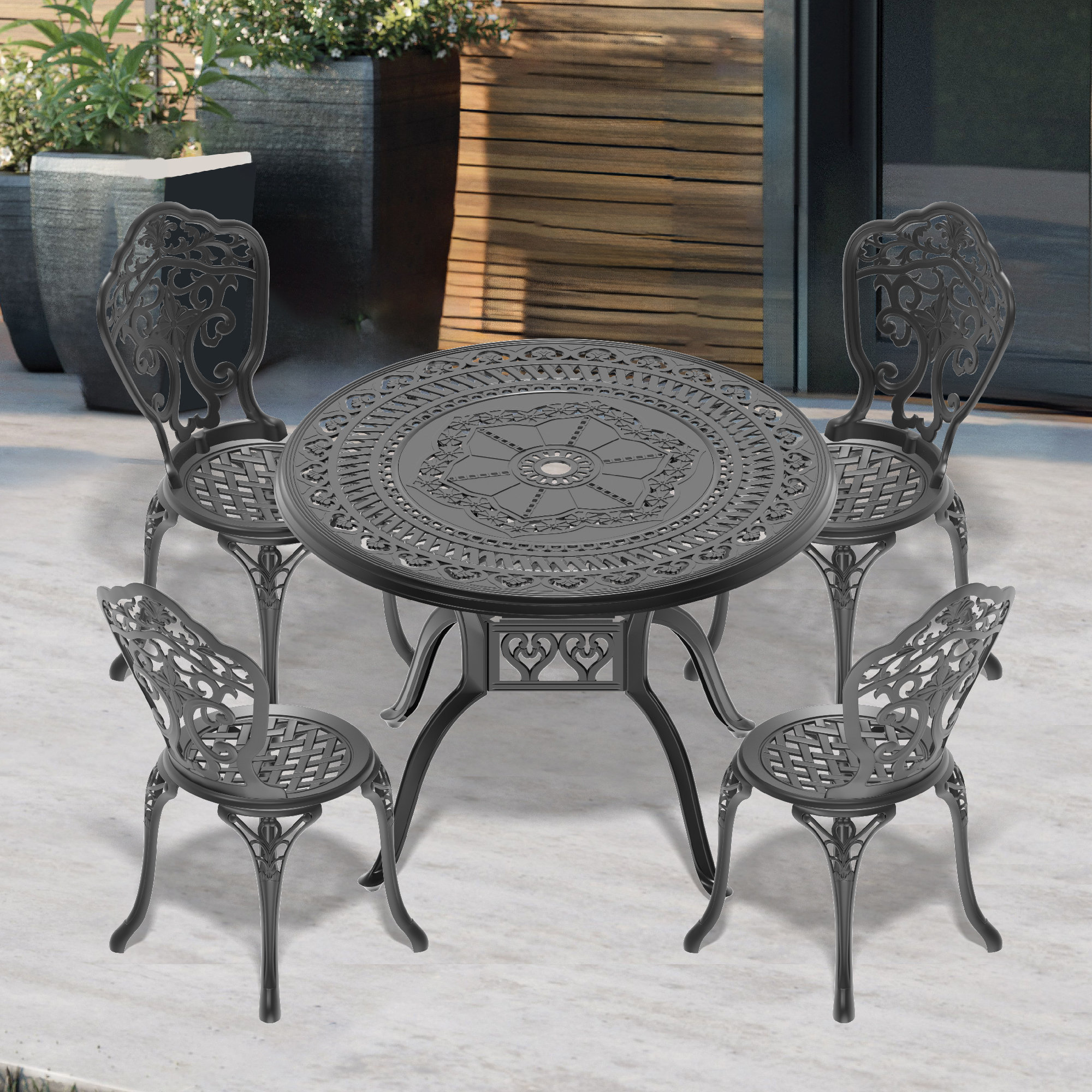 Bloomsbury Market -piece cast aluminum dining collection - weather ...