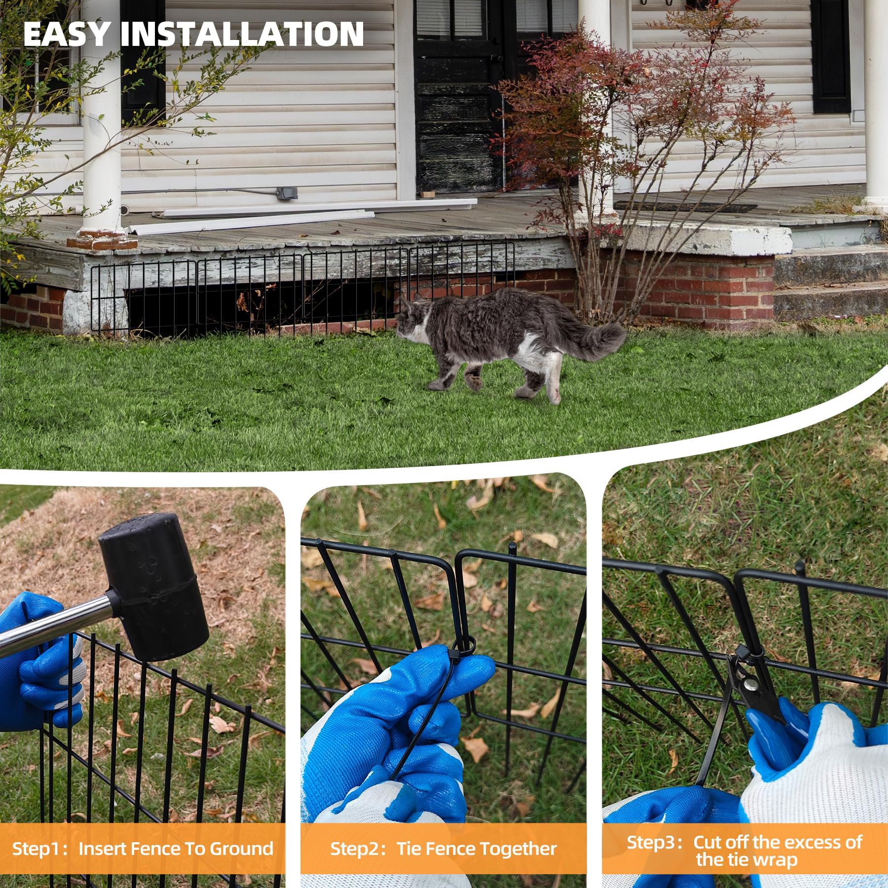 Fashion Finesse 25 Pack Garden Animal Barrier Fence, 1.65Inch Spike ...