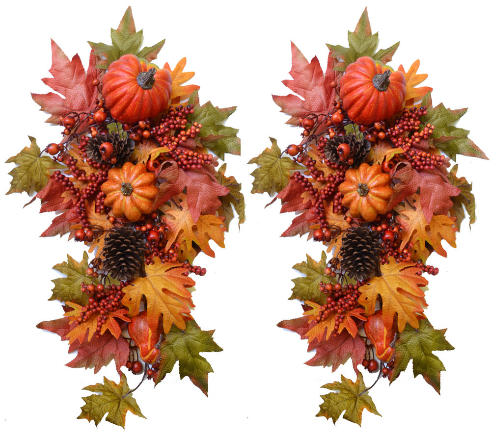 The Holiday Aisle® Harvest Faux Oak Swag & Reviews | Wayfair