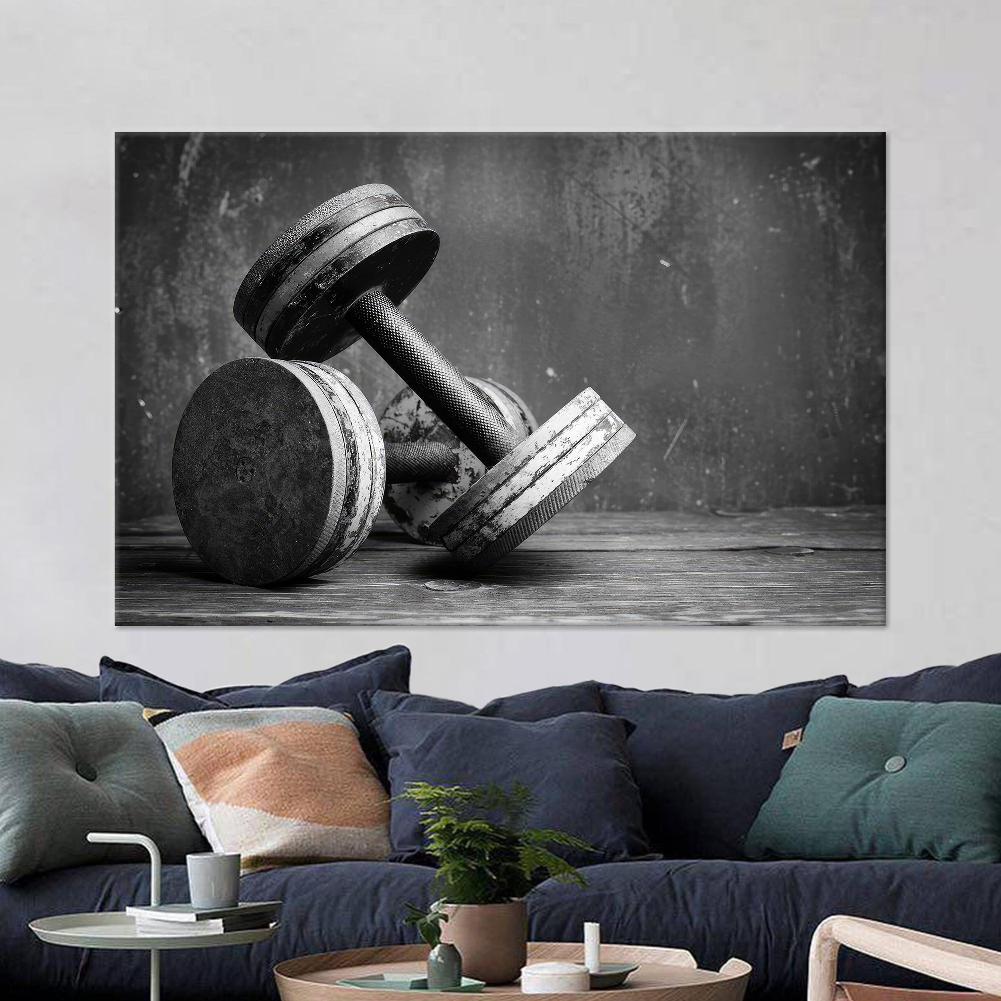 kayra export Bohemian-Influenced Gym Artwork Featuring Dumbbells in ...