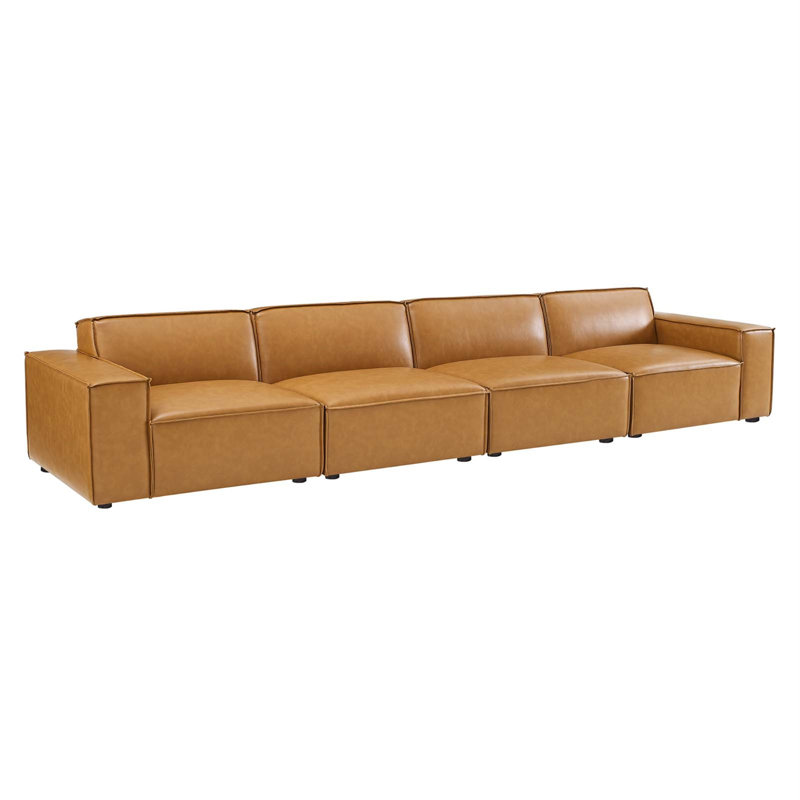 Modway Restore Vegan Leather 4-Piece Sofa | Wayfair