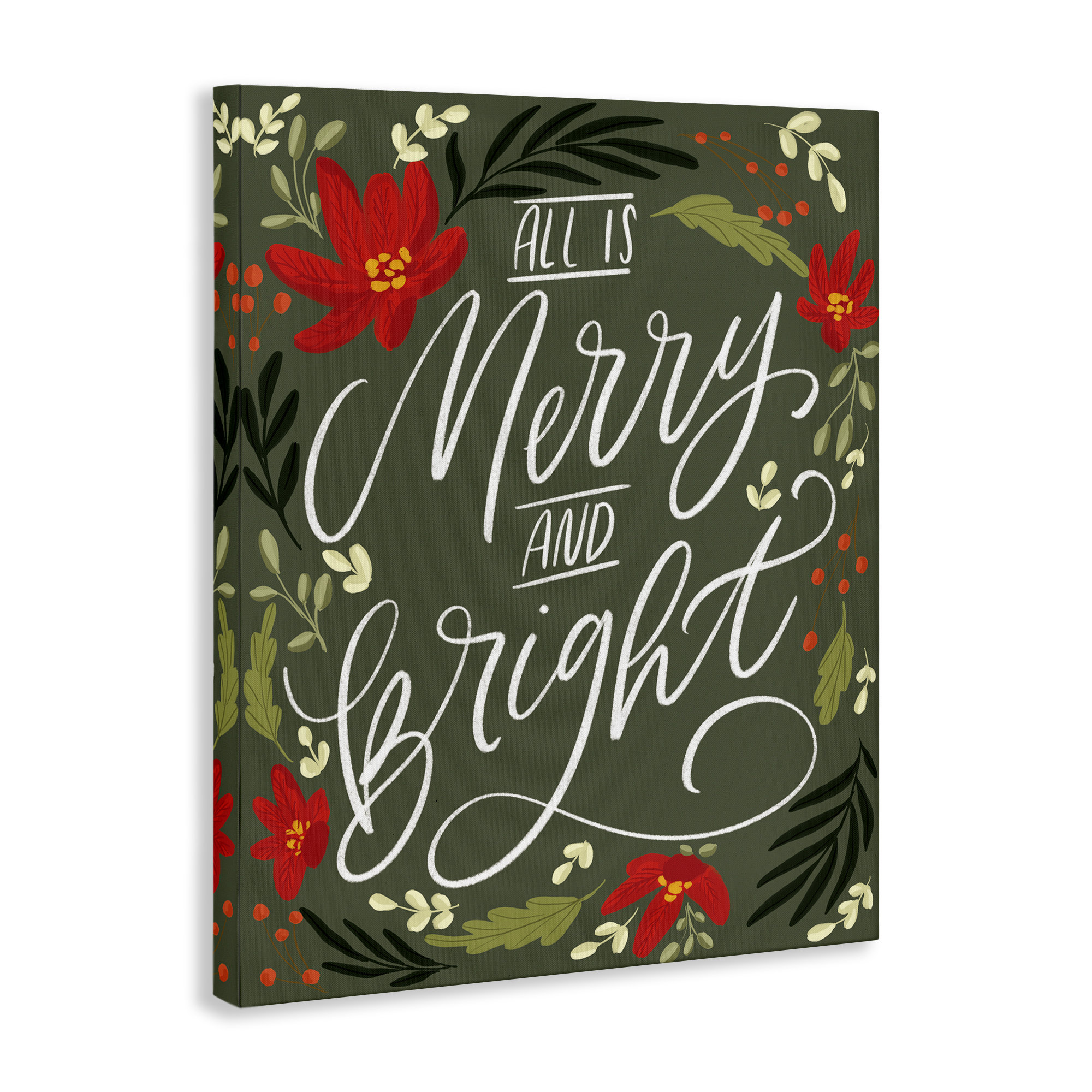 Dakota Fields Floral Merry and Bright Canvas Wall Art by Isabela ...