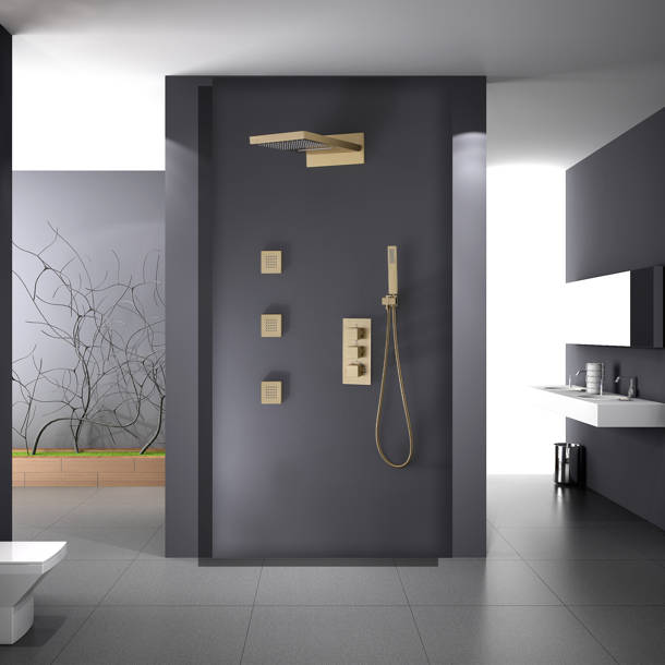Smart Living&Technology Thermostatic Complete Shower System with Rough ...