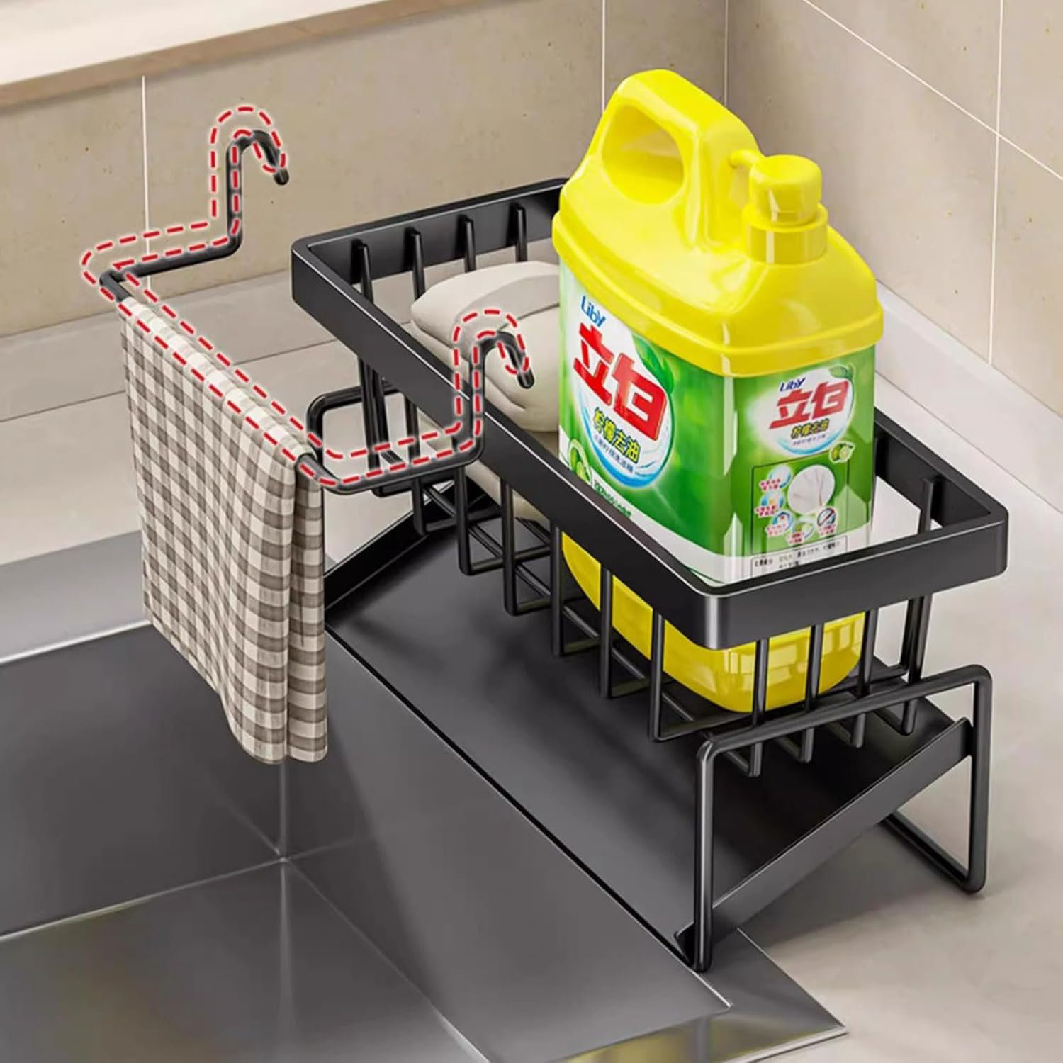 WKING Sink Caddy Organizer - Rust-Proof Stainless Steel Sponge Rack ...