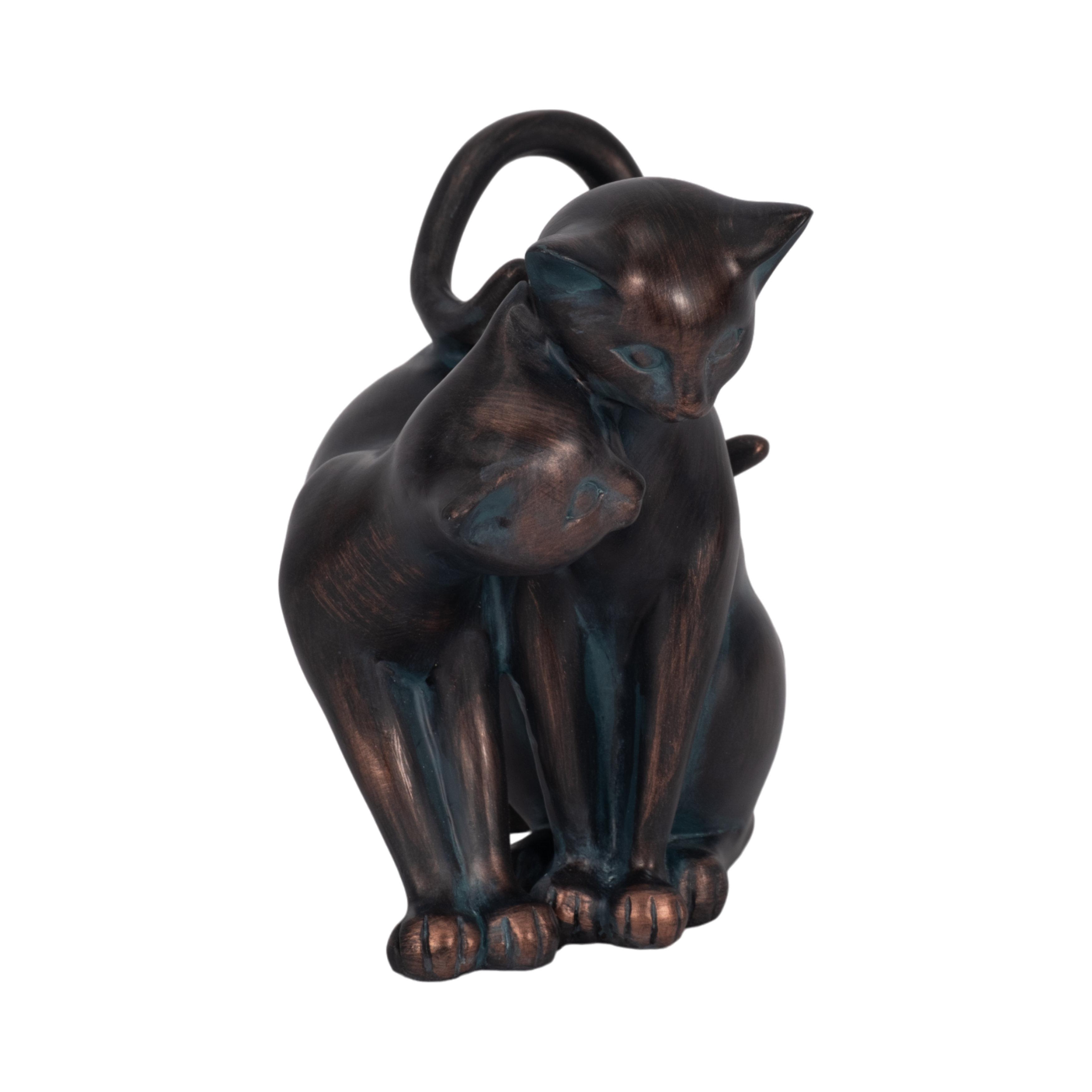 Winston Porter 7" Cuddling Cats, Bronze - Wayfair Canada