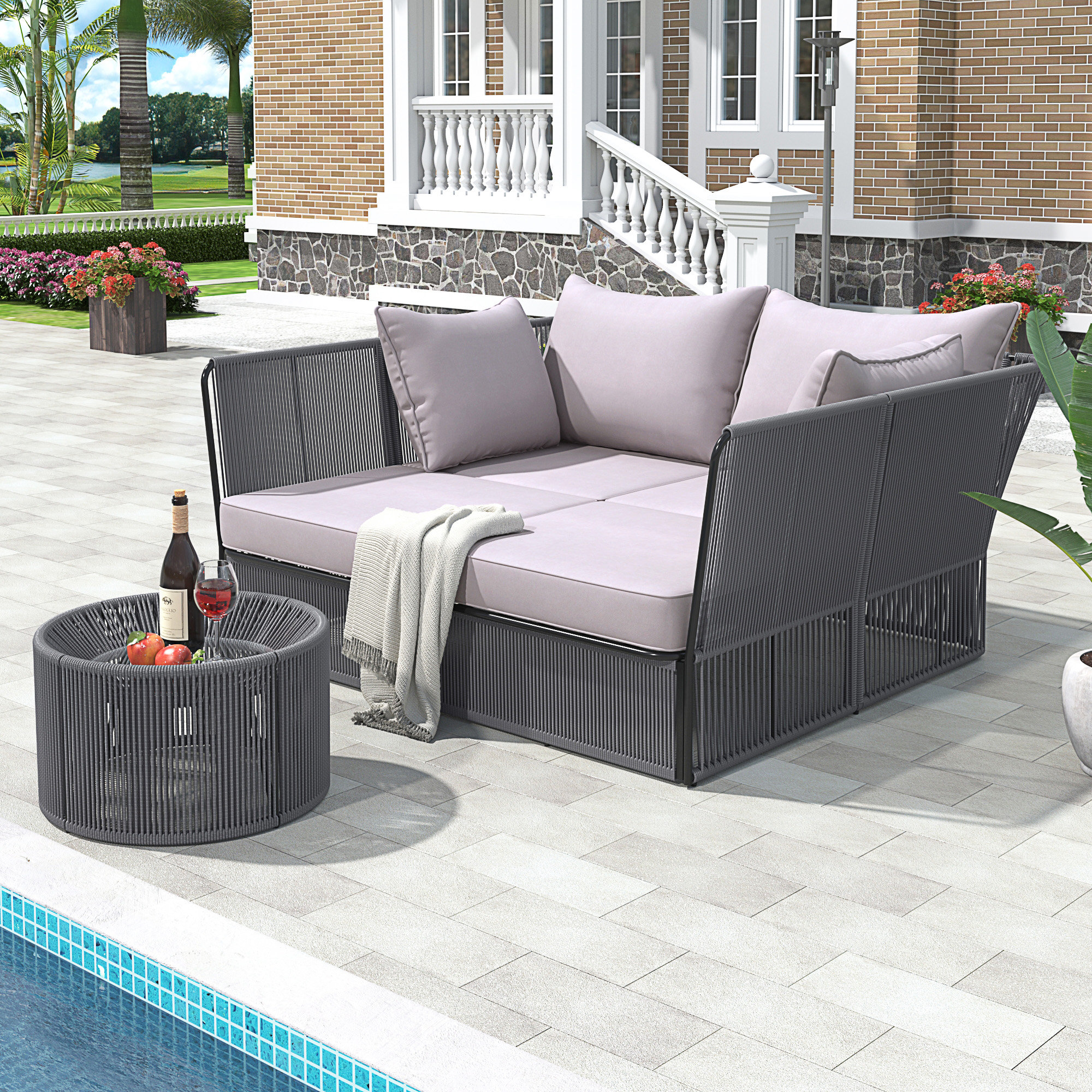 Latitude Run® Patio Sofa Set, Outdoor Conversation Set | Wayfair