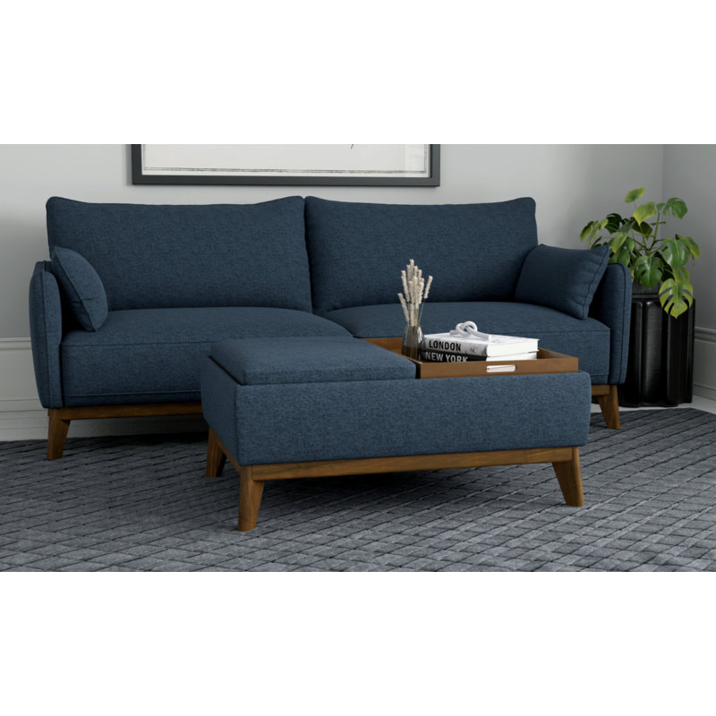 Wildon Home® Blue Reversible Tray Ottoman | Wayfair