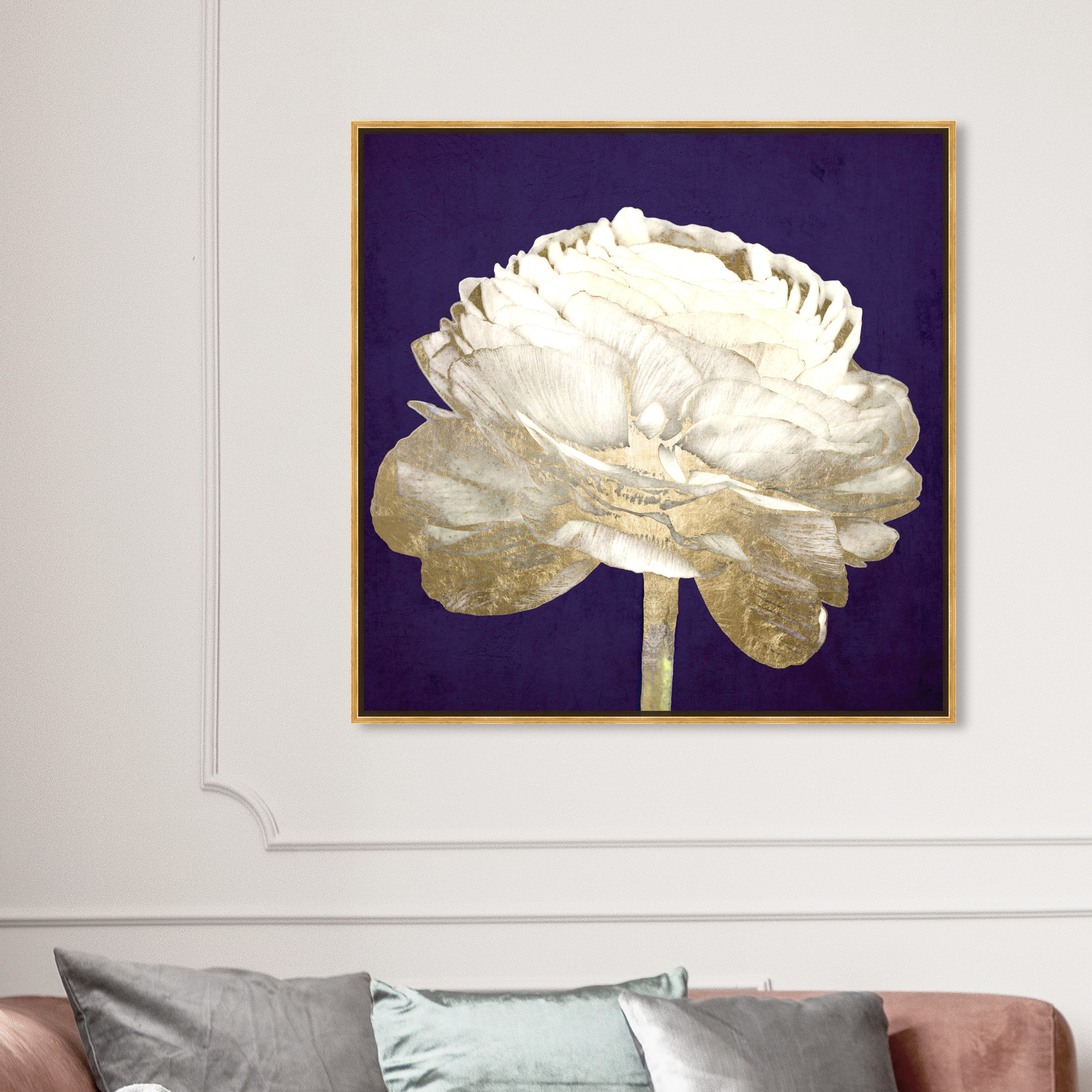 Oliver Gal Violet Gold Luxe Flower, Chic Luxury Flower " Violet Gold ...