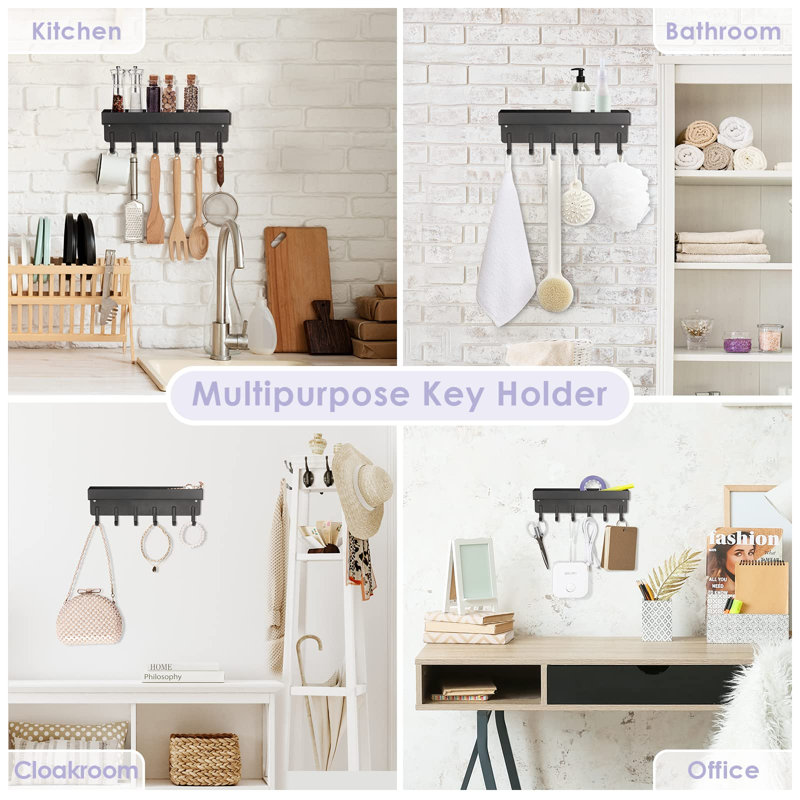 The Twillery Co.® Ivanhoe Small Metal Key Rack with Tray Narrow Key ...