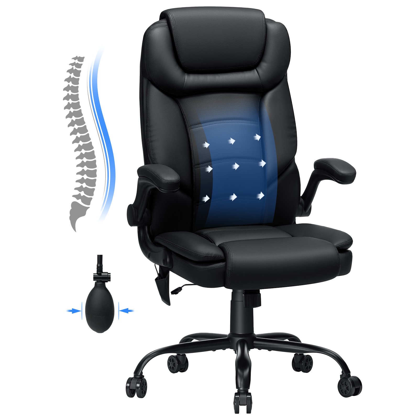 Latitude Run® Ergonomic Office Chair with Adjustable Lumbar Support ...