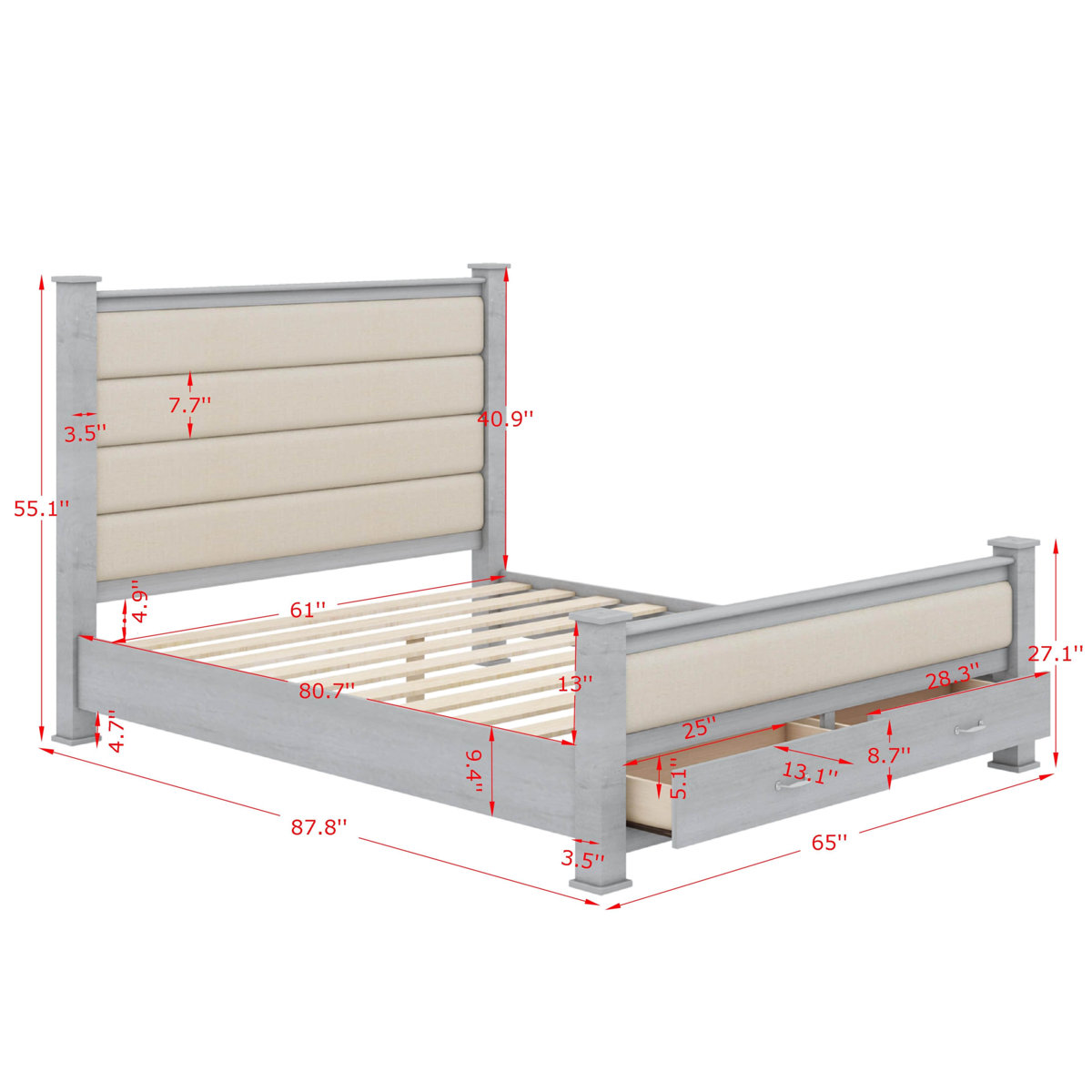 Latitude Run® Queen-Sized Platform Bed With Wooden Frame, Boasting A ...