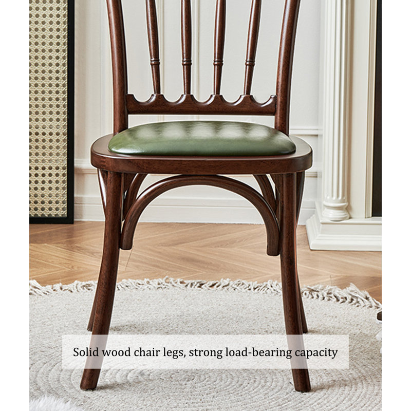 HOBULT Single Dining Chair With Upholstered Backrest In Solid Wood And ...