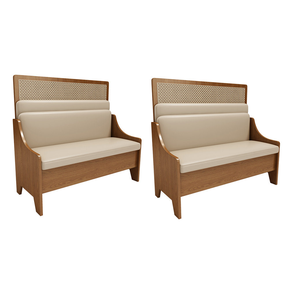 Canadian Linen Western Restaurant Cafe Bakery Rattan Bench Faux Leather ...