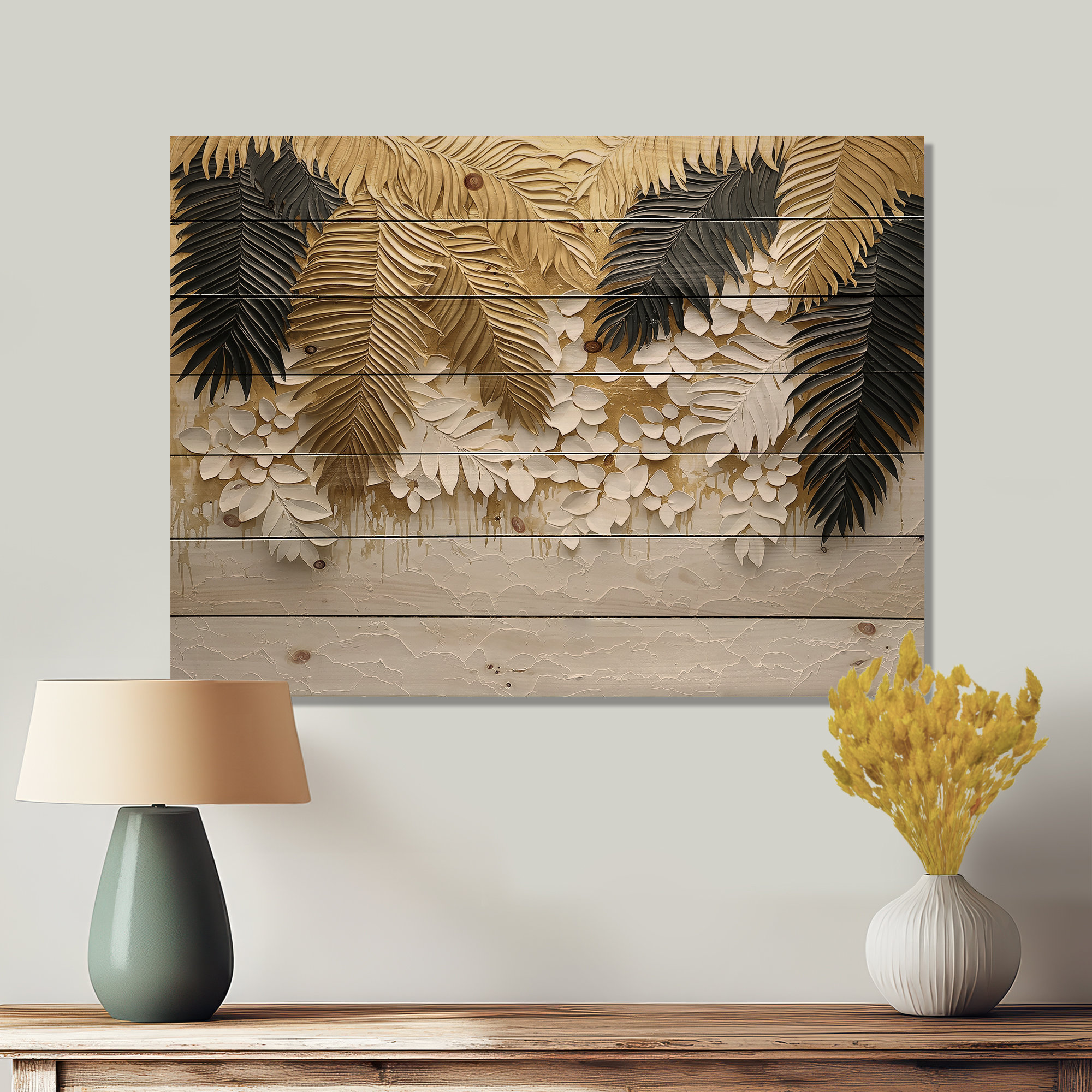 Bay Isle Home™ Golden Palms Midnight Collage I - Palms & Palm Trees ...