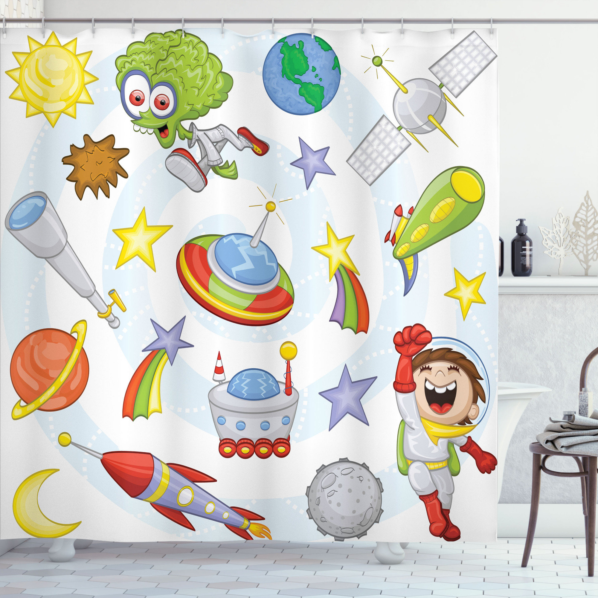 East Urban Home Enye Outer Space Objects with Sun Earth Comet Stars ...